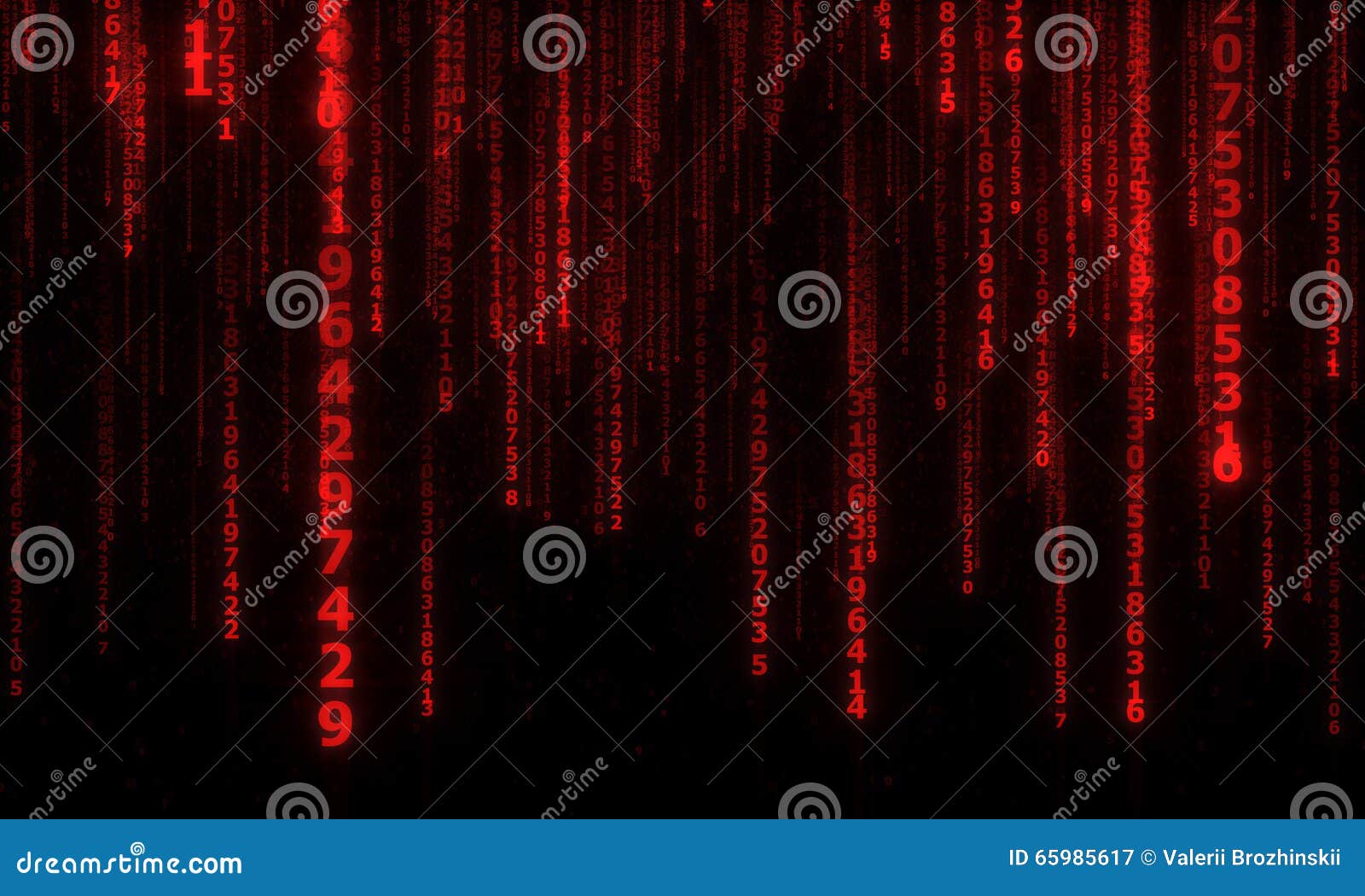 Cyberspace with Falling Digital Lines Stock Illustration - Illustration ...