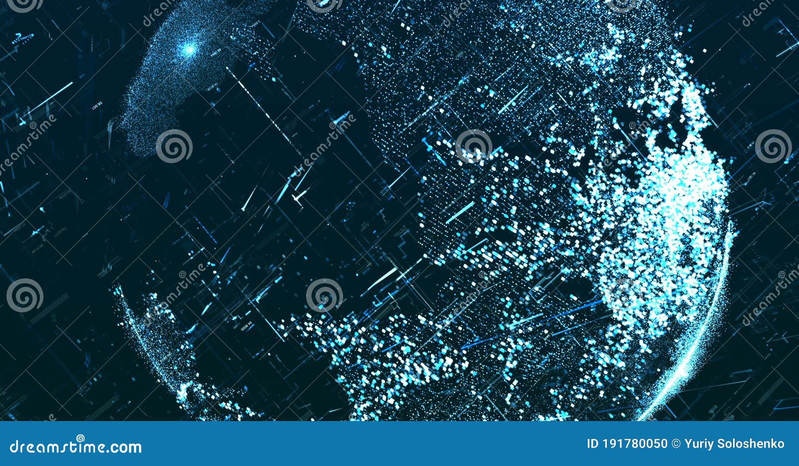 Digital Space World 3d Data Earth Background 3d Rendering Stock ...