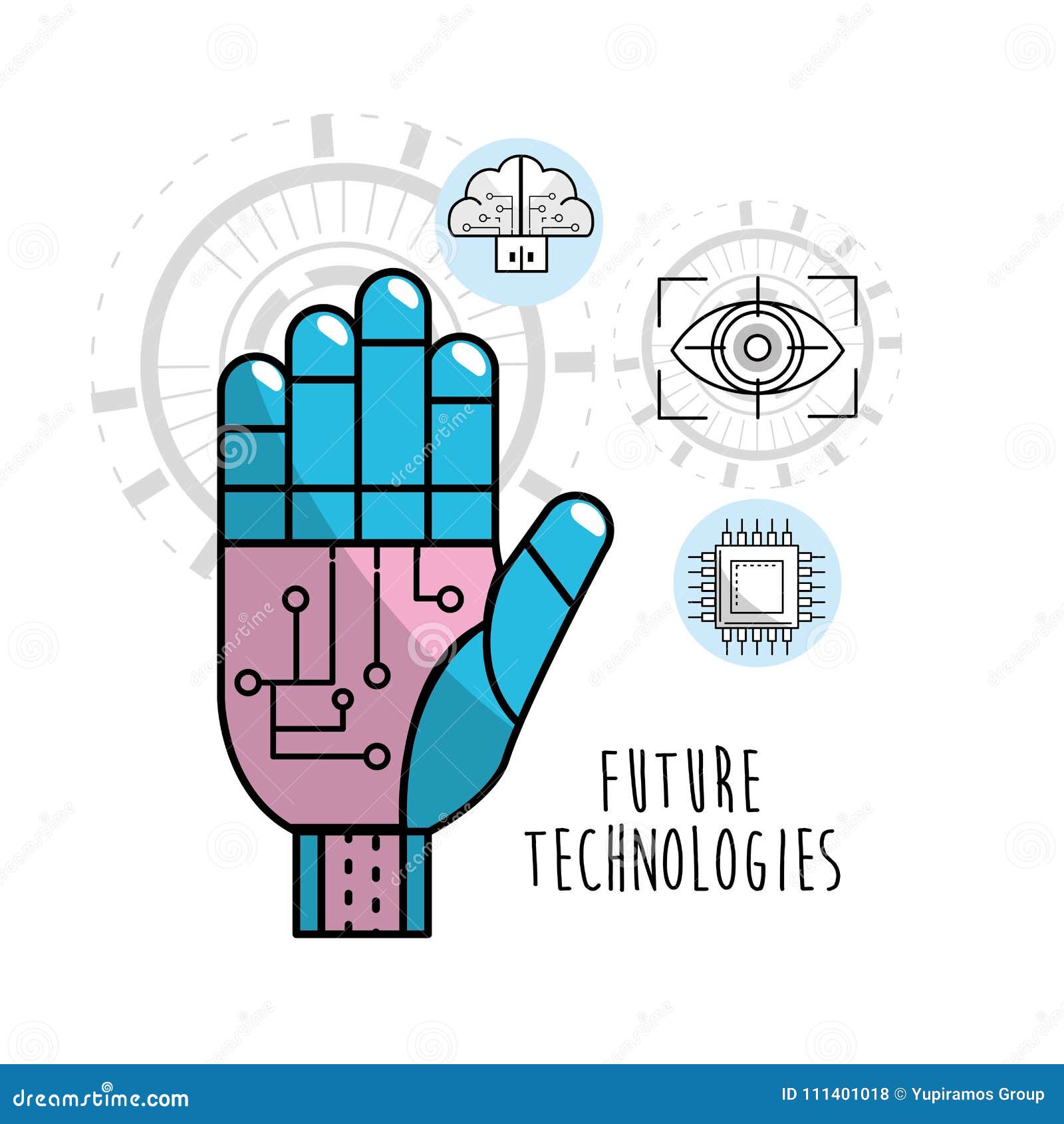 Cyberspace Hand Virtual Background Stock Photo | CartoonDealer.com ...