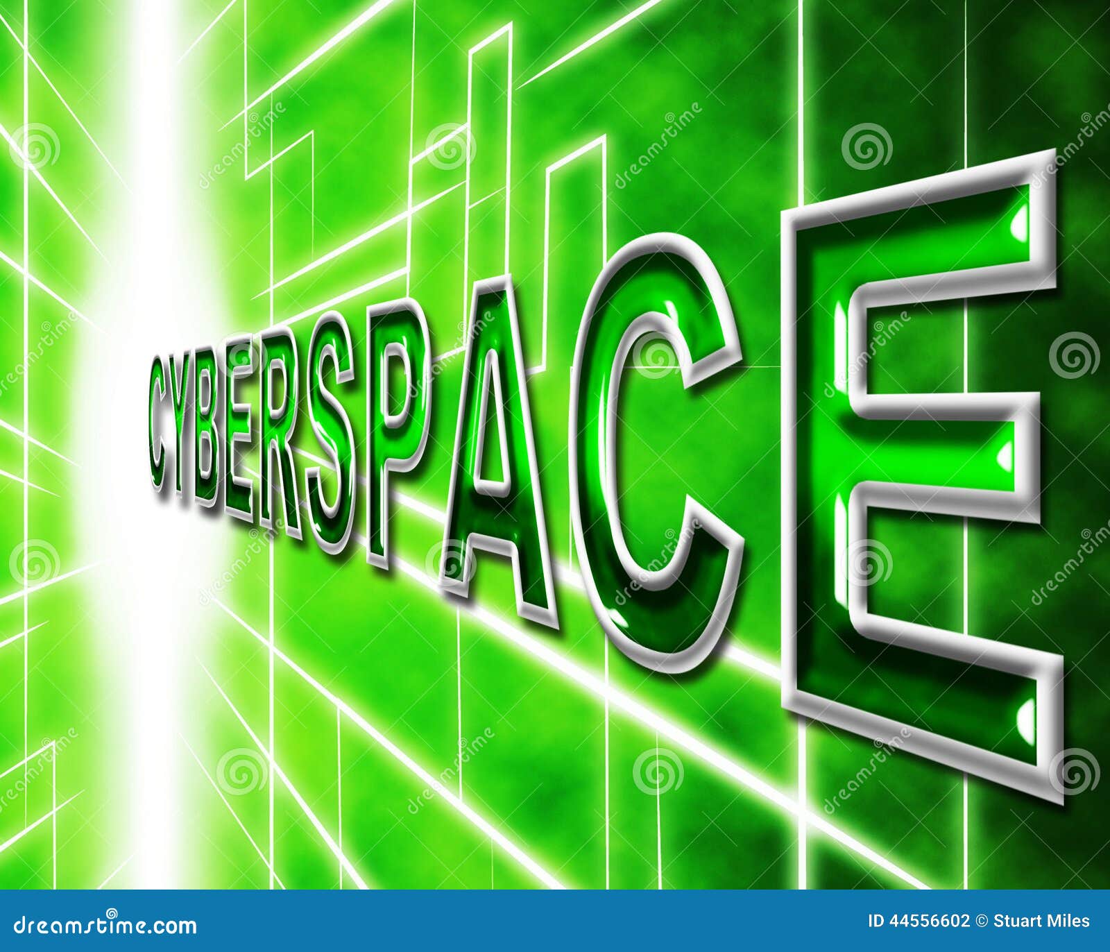 Cyberspace Internet Means World Wide Web and Digital Stock Illustration ...