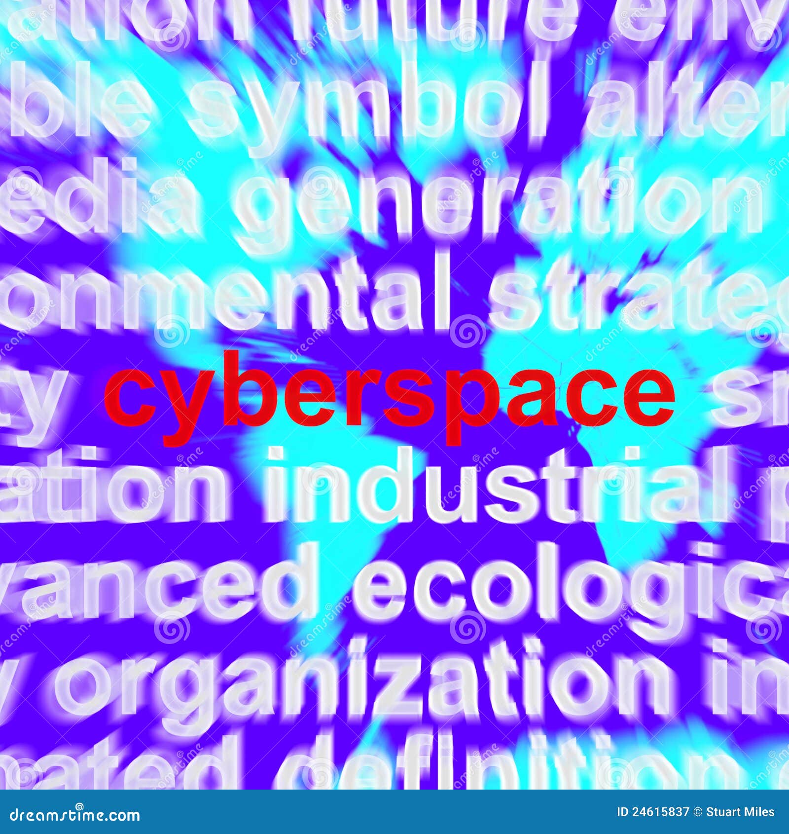 Cyberspace on Map Showing Internet and Www Technology Stock ...