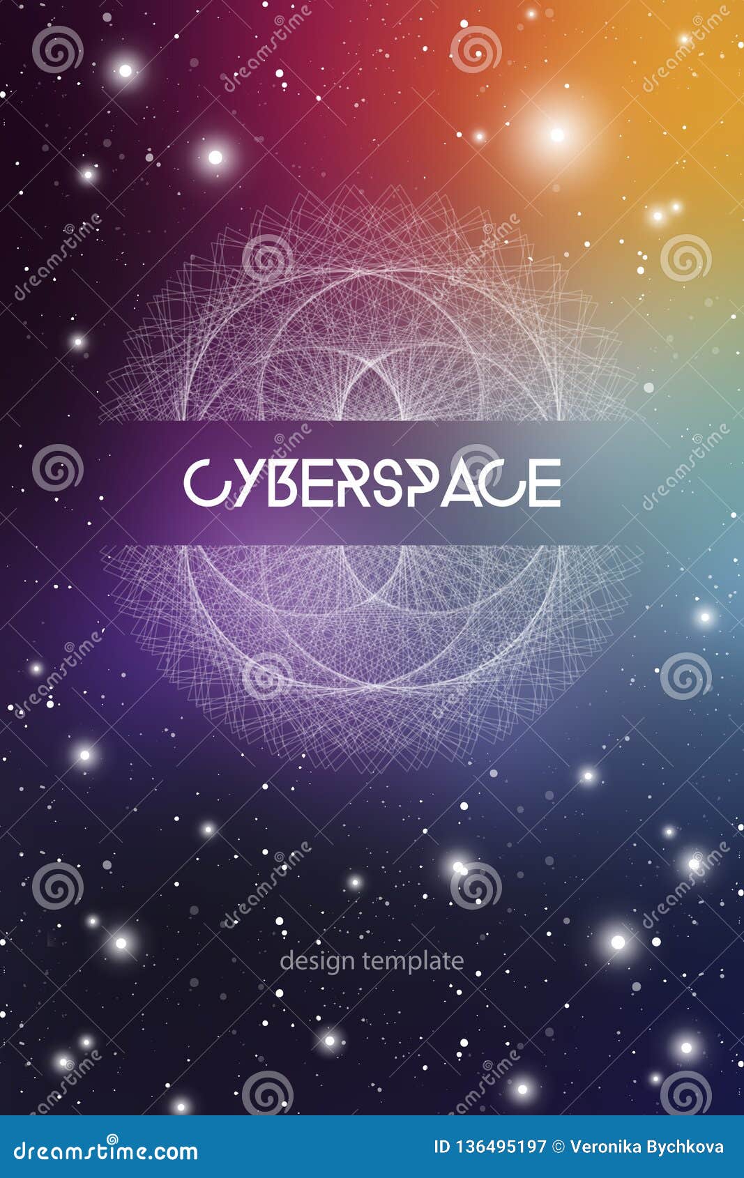 Cyberspace and Network Connection Vector Digital Illustration ...