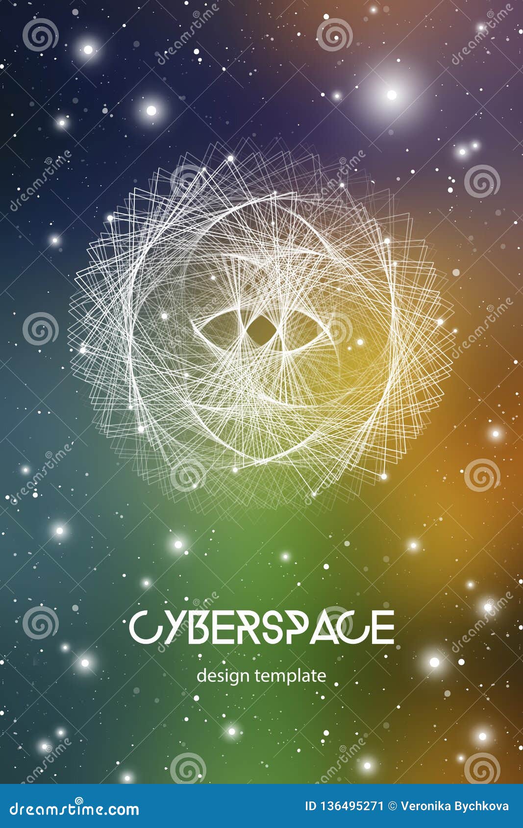 Cyberspace and Network Connection Vector Digital Illustration ...