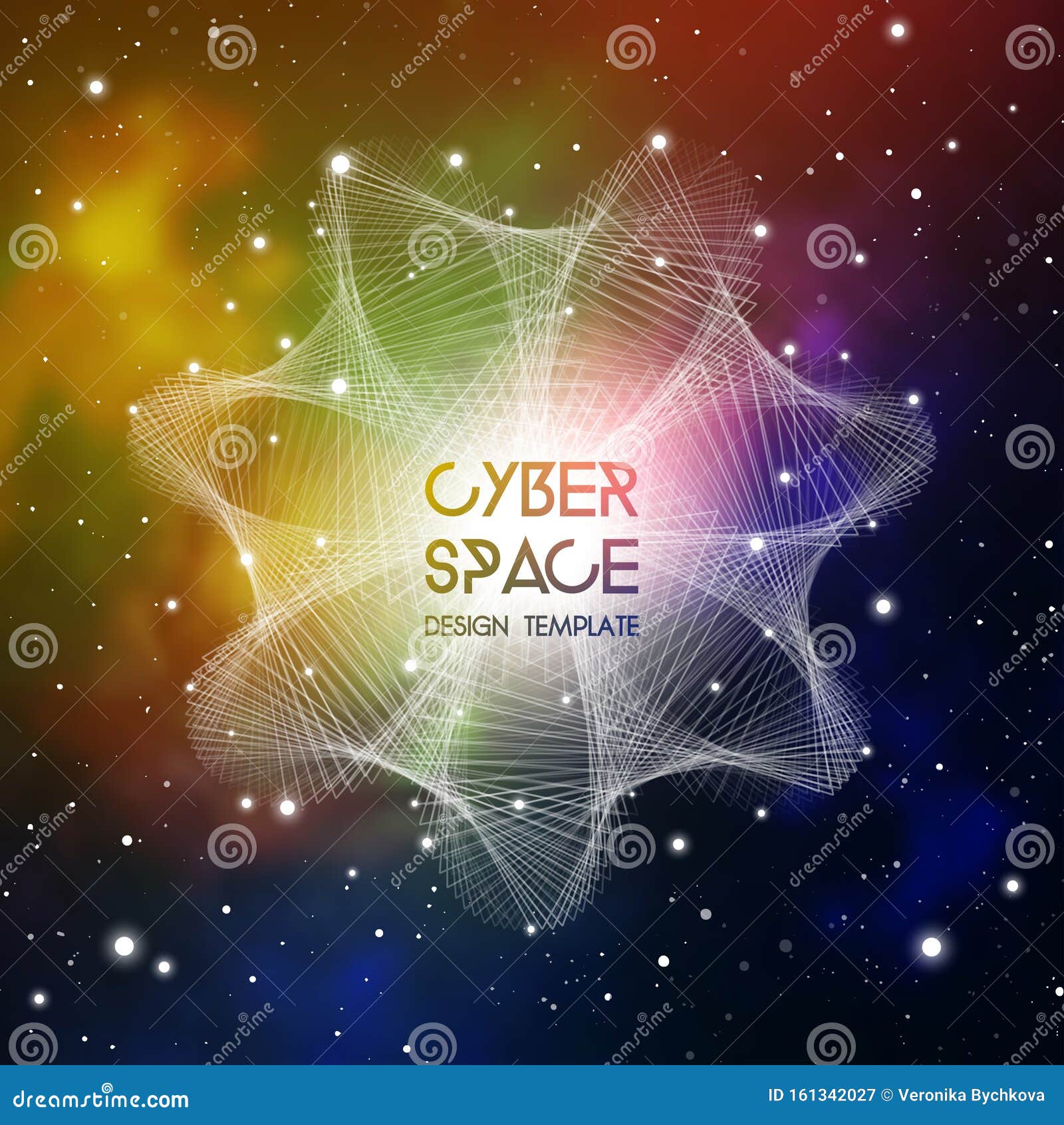 Cyberspace and Network Connection Vector Digital Illustration ...