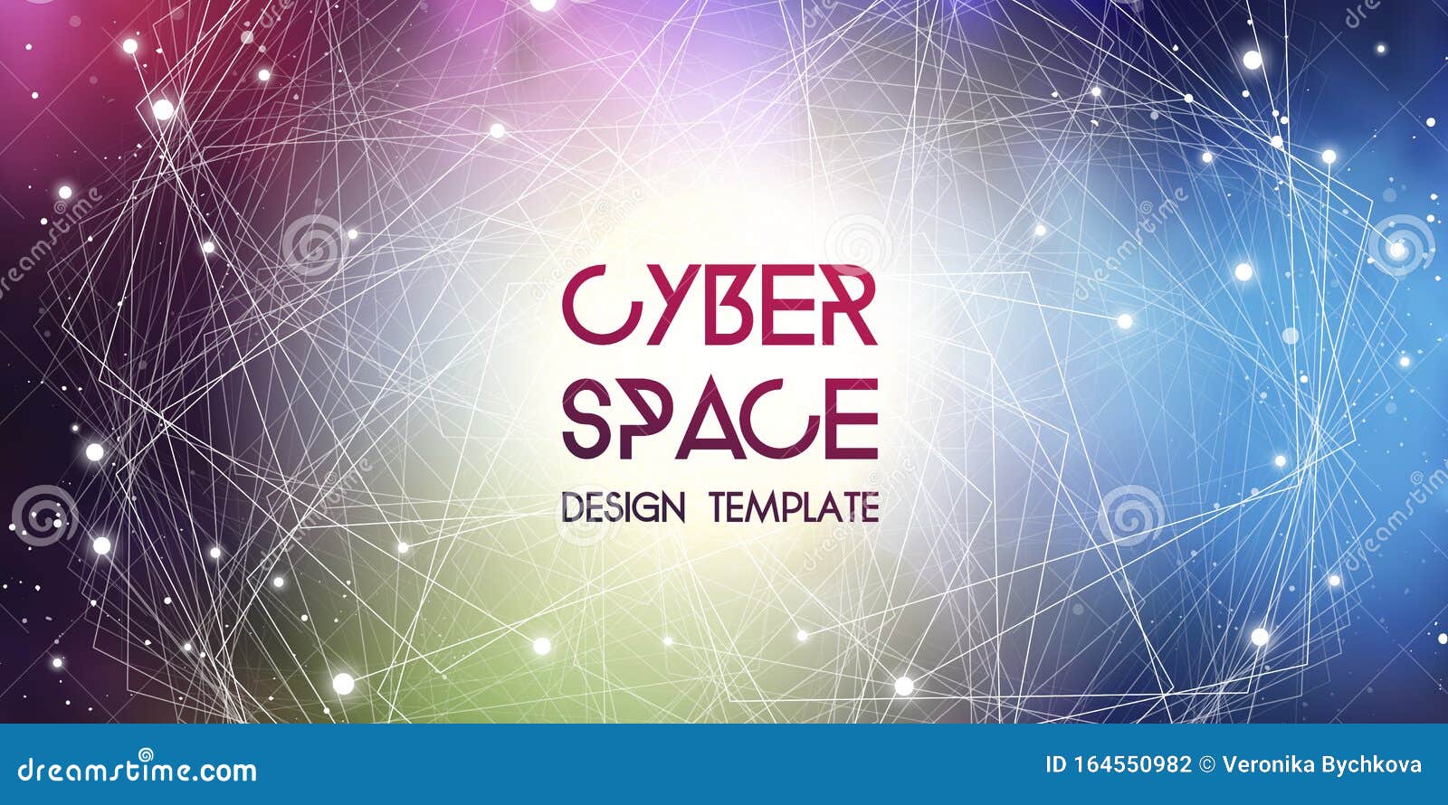 Cyberspace and Network Connection Digital Illustration. Futuristic ...