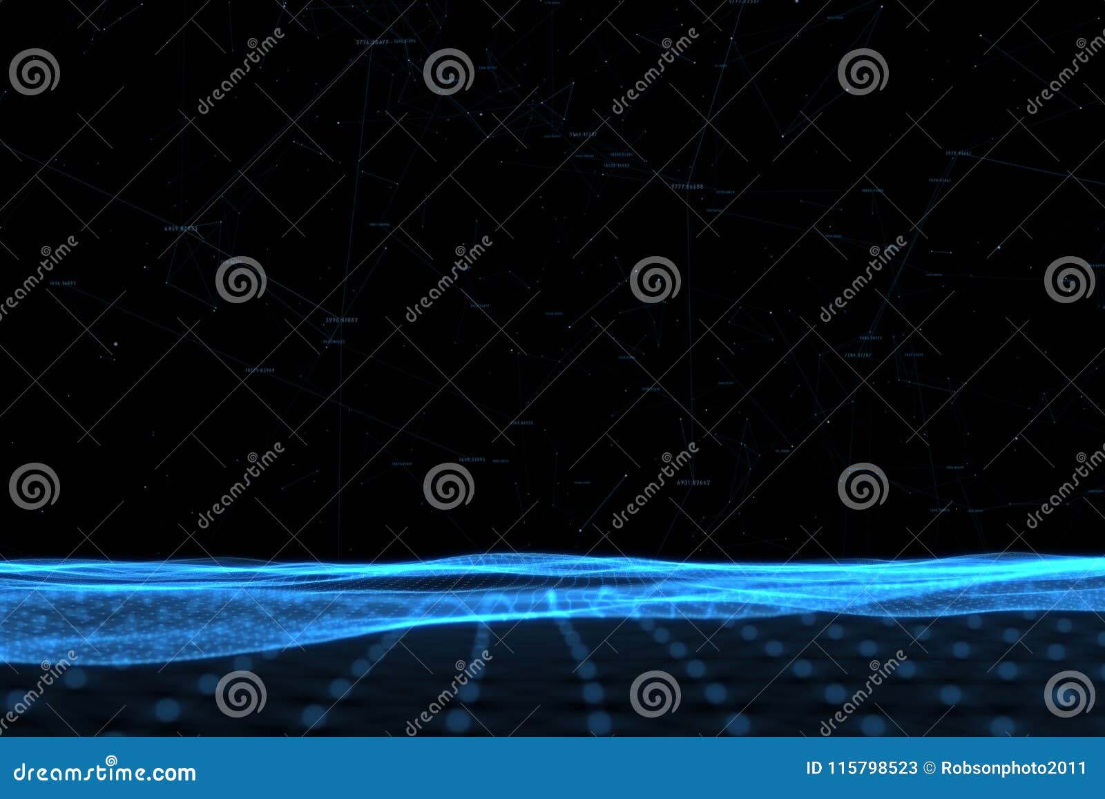 Cyberspace Network with Numbers Background Stock Illustration ...