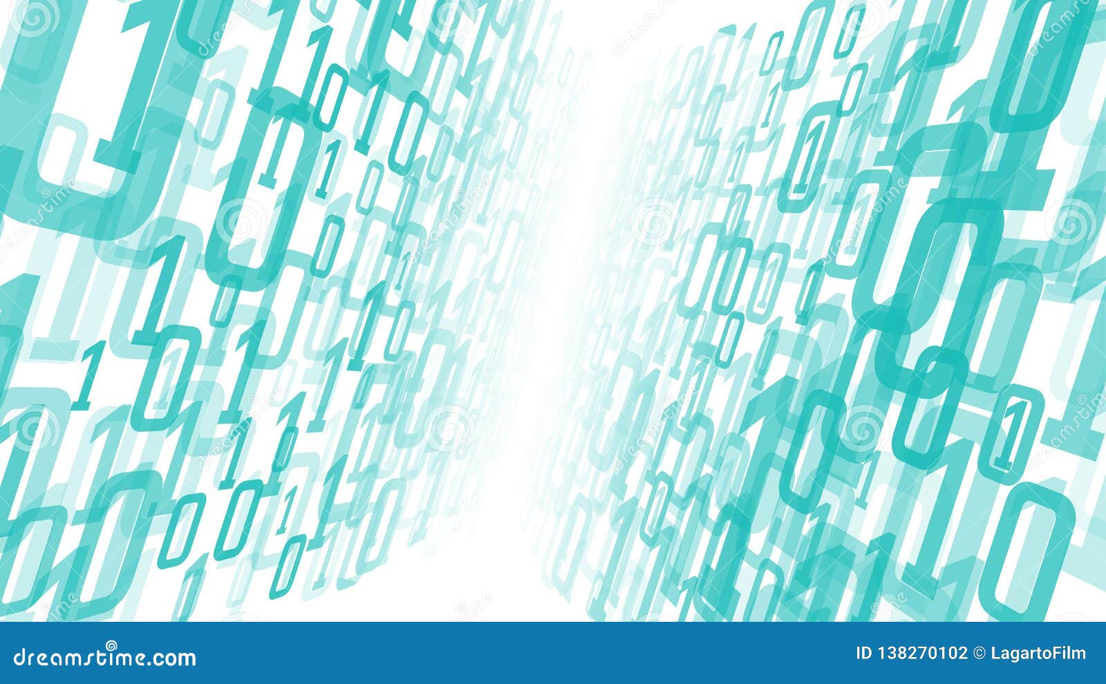 Cyberspace Vector Digital Computer Cloud, Random Numbers Chaos. Artificial Intelligence Database ...