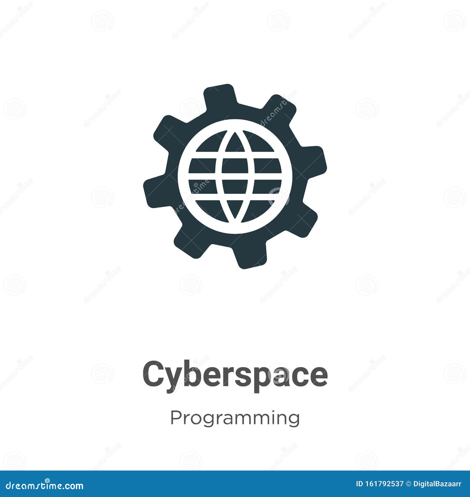 Cyberspace Vector Icon on White Background. Flat Vector Cyberspace Icon ...