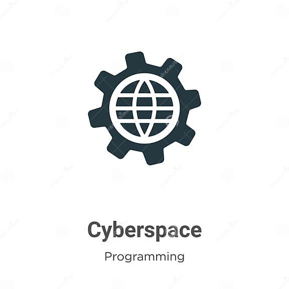 Cyberspace Vector Icon on White Background. Flat Vector Cyberspace Icon ...