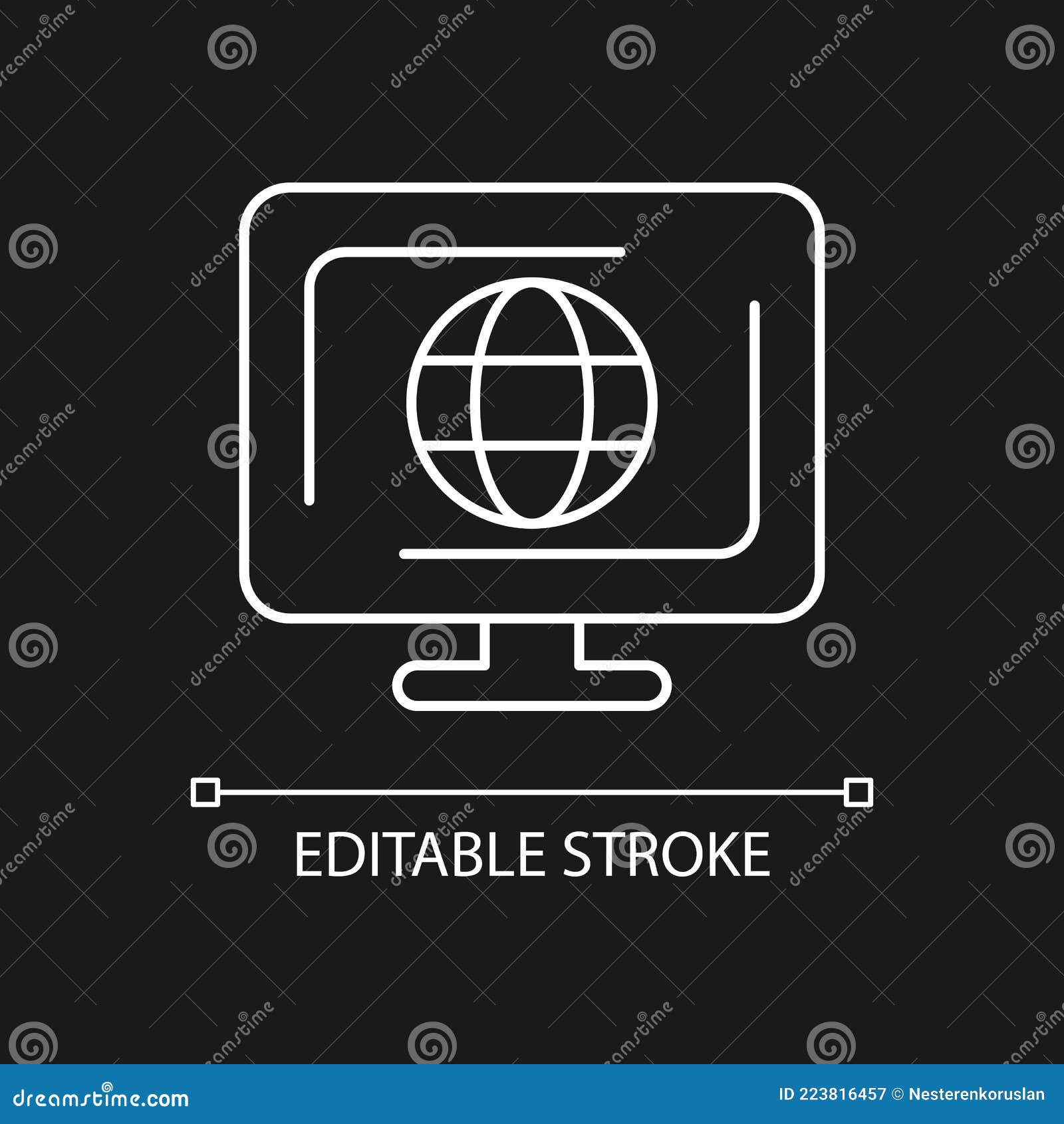 Cyberspace White Linear Icon for Dark Theme Stock Vector - Illustration ...