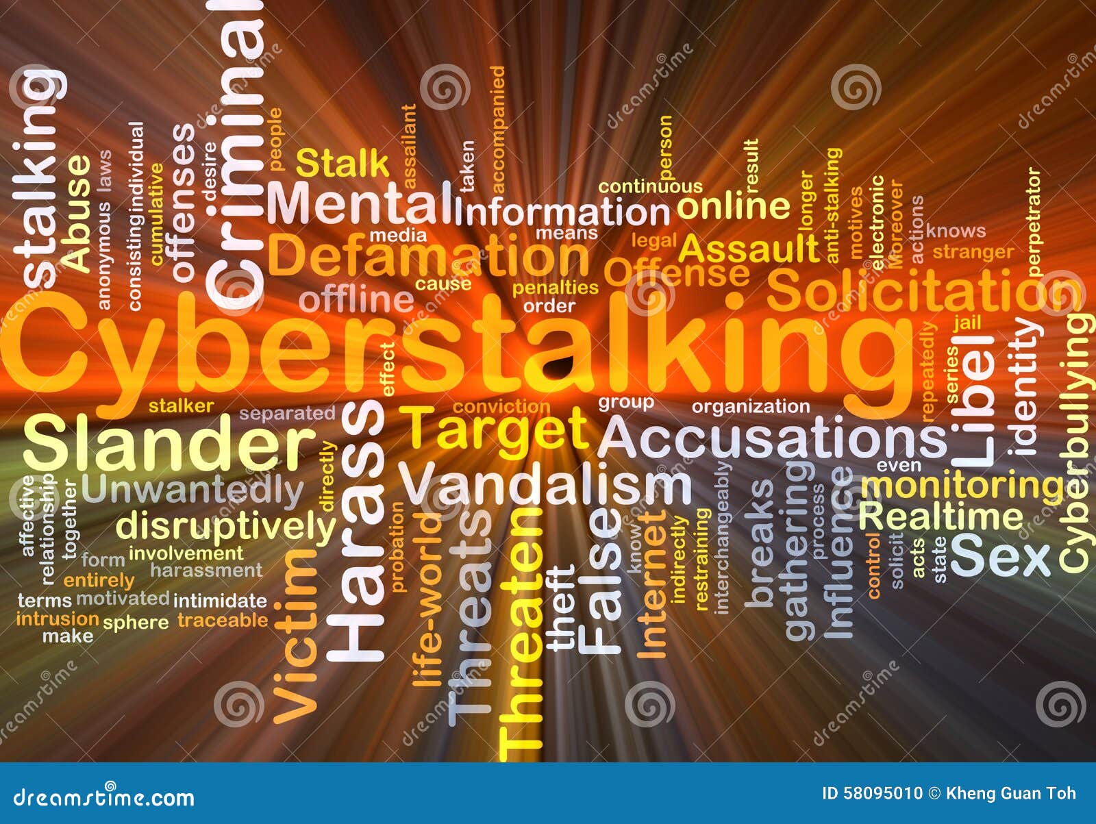 Cyberstalking Background Concept Glowing Stock Illustration ...