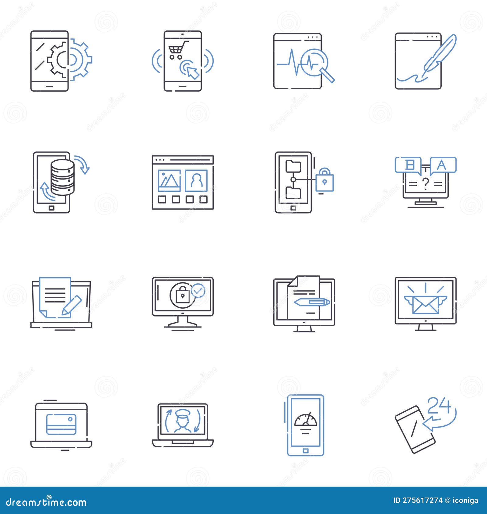 Cyberstore Line Icons Collection. E-commerce, Online, Retail ...