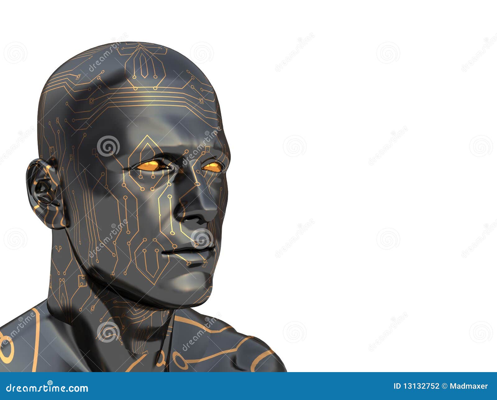 Cyborg stock illustration. Illustration of iron, digital - 13132752