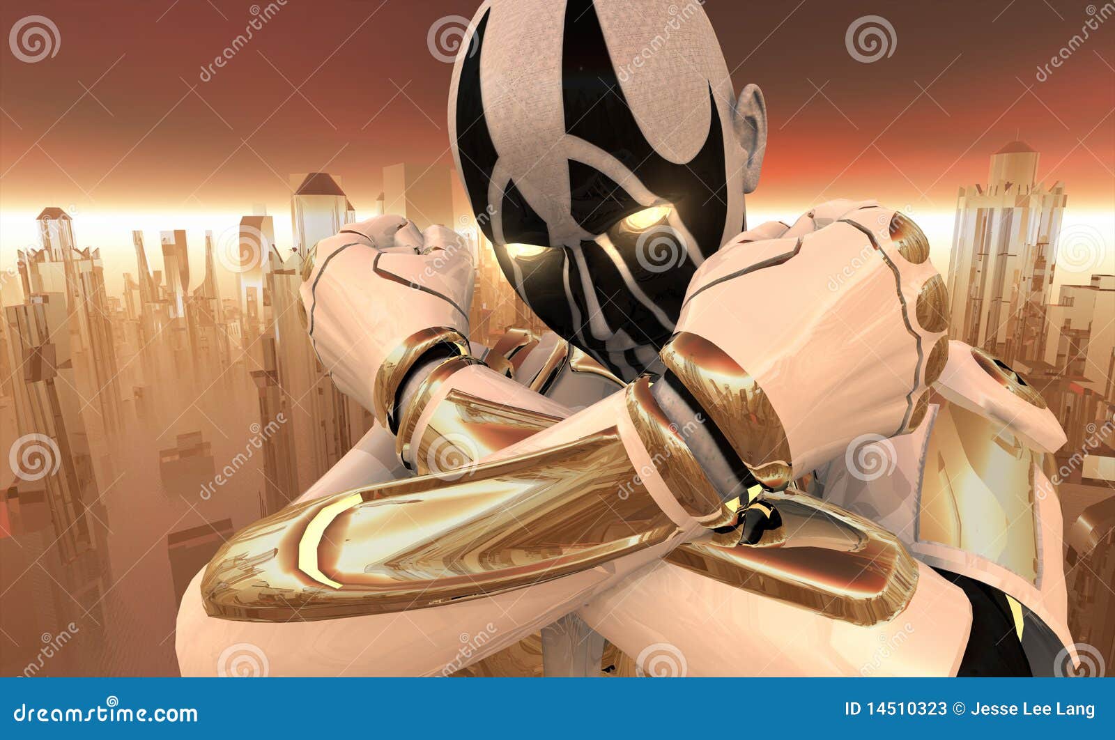 Cyborg stock illustration. Illustration of render, humanoid - 14510323