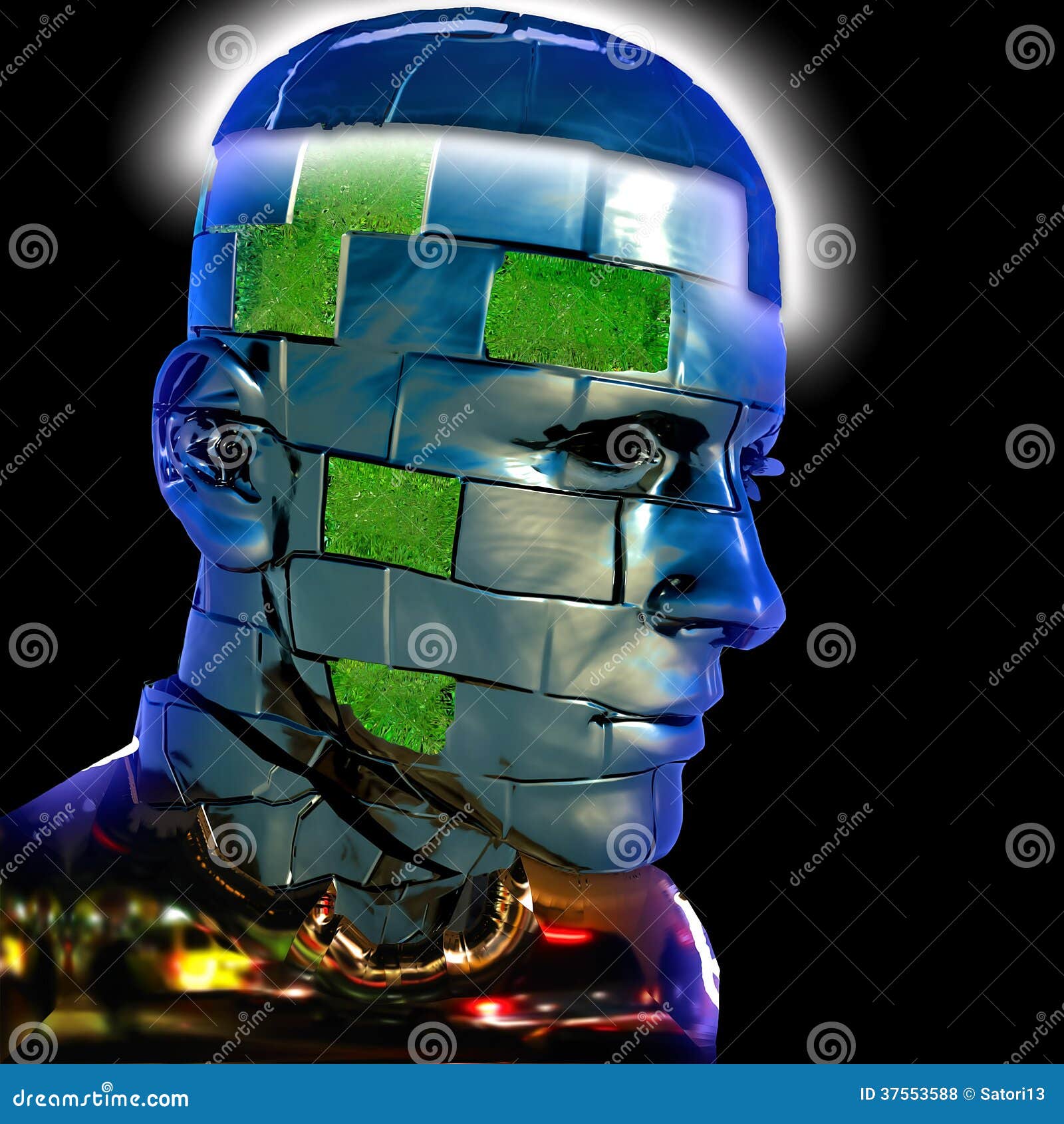 Cyborg stock illustration. Illustration of circuit, fiction - 37553588