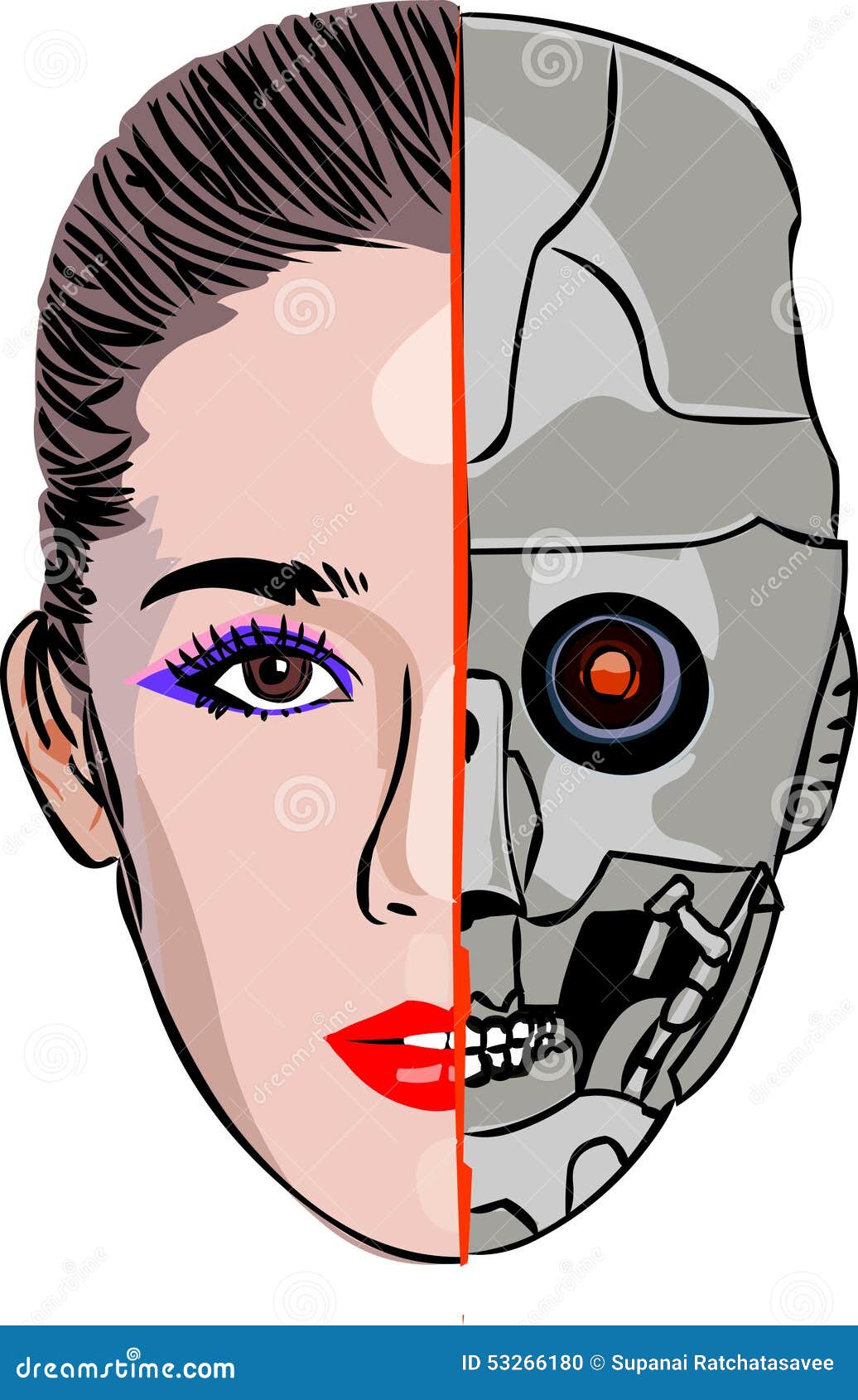 Cyborg ilustração do vetor. Ilustração de borboleta, mecânicos - 53266180