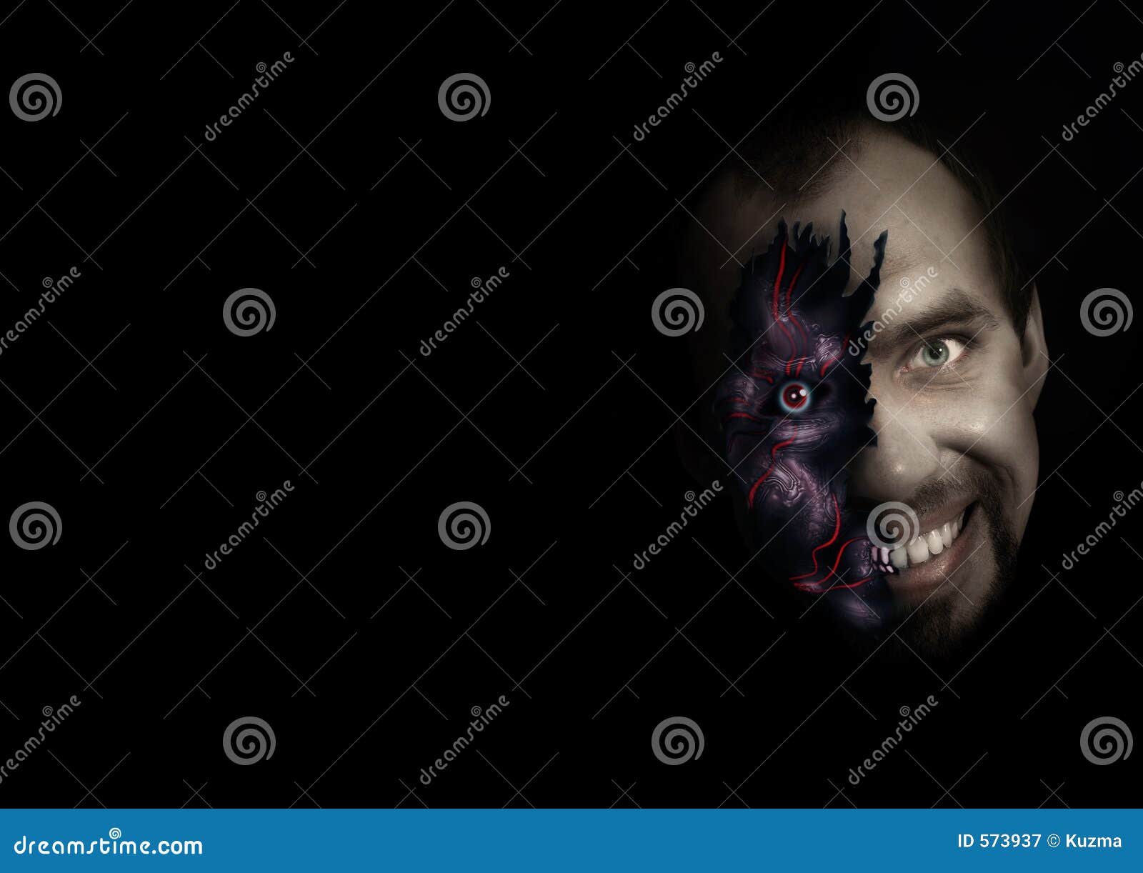 Cyborg stock illustration. Illustration of head, face, background - 573937