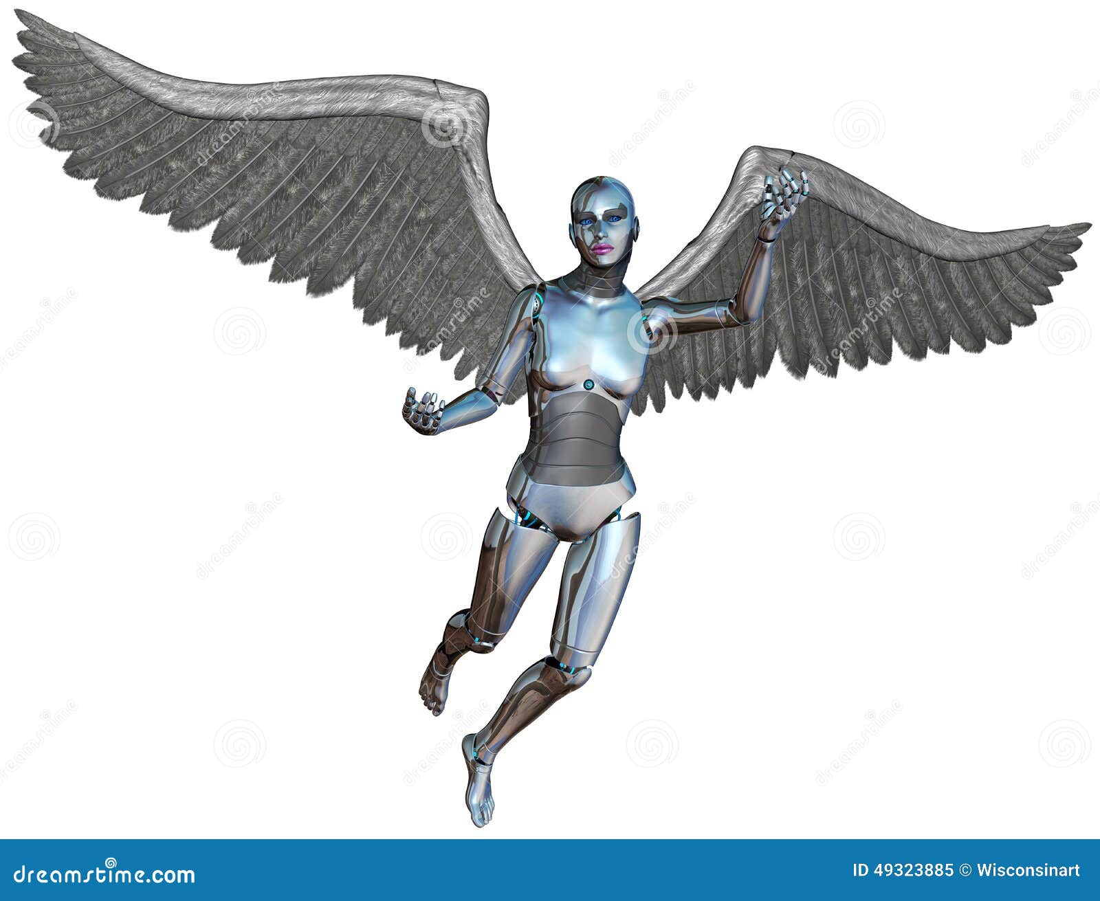 Cyborg Angel Isolated De Android Do Robô Ilustração Stock - Ilustração ...