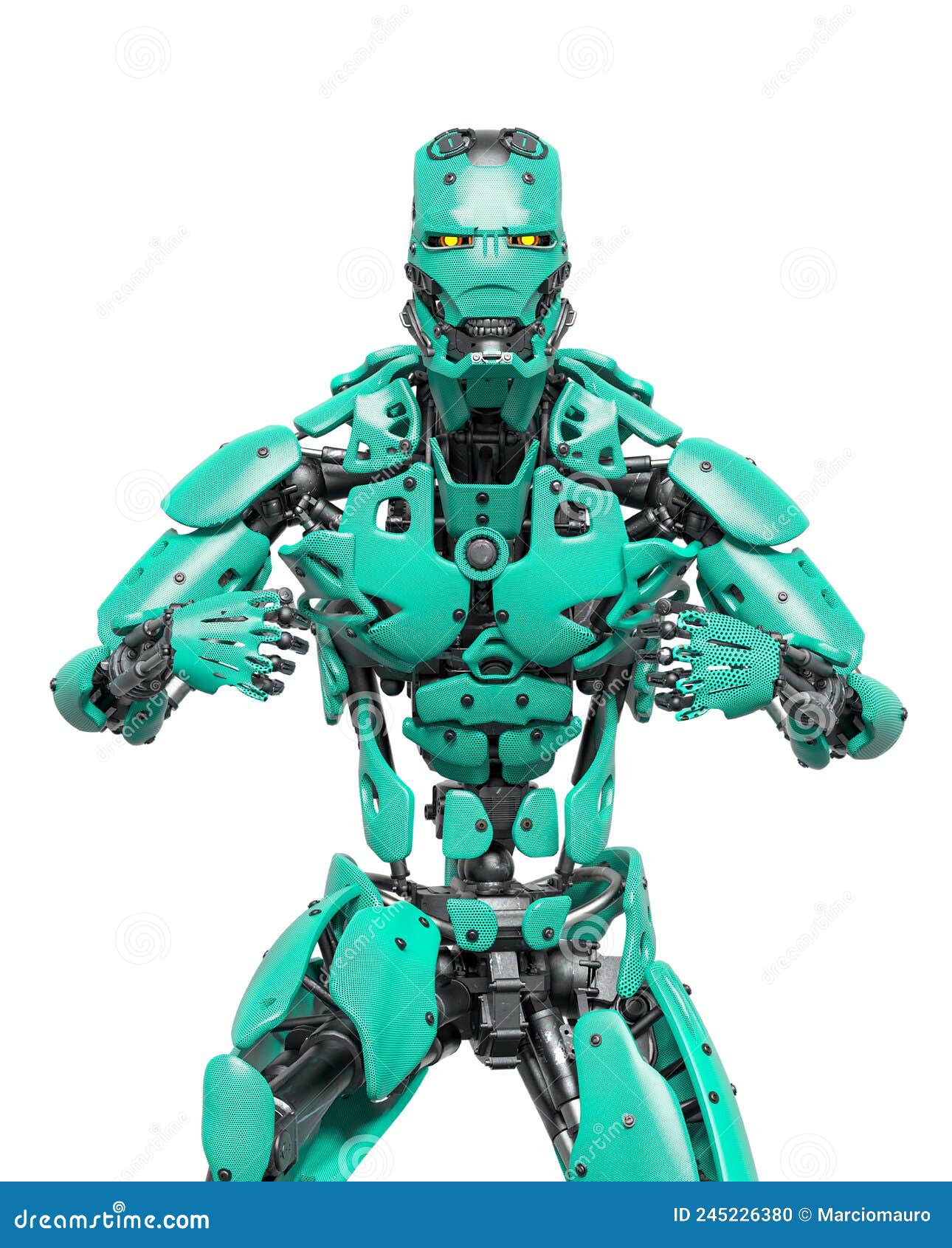 Cyborg is angry stock illustration. Illustration of combat - 245226380