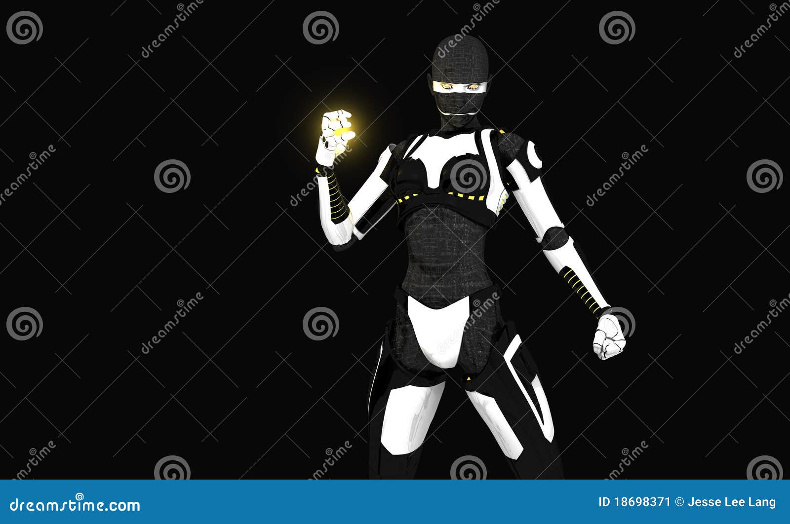 Cyborg assassin character stock illustration. Illustration of render ...