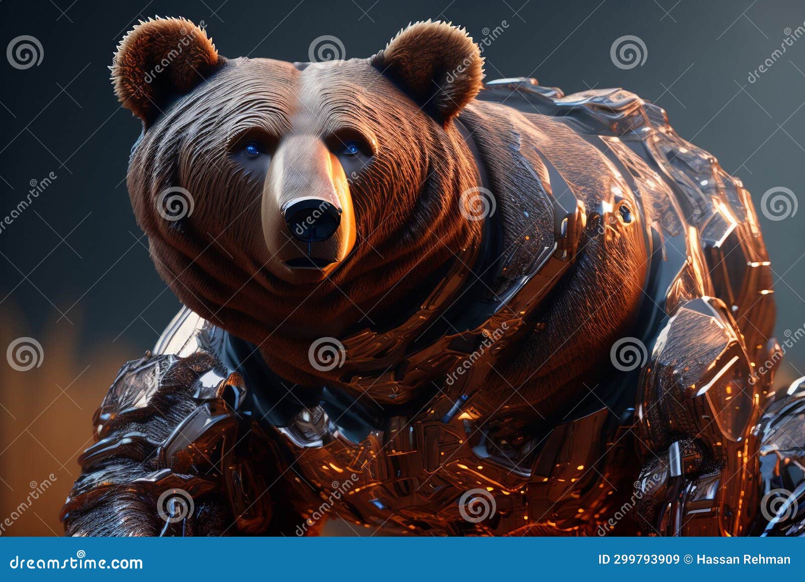 Cyborg Bear), Nreal Engine,DOF,Super-Resolutio Stock Illustration ...
