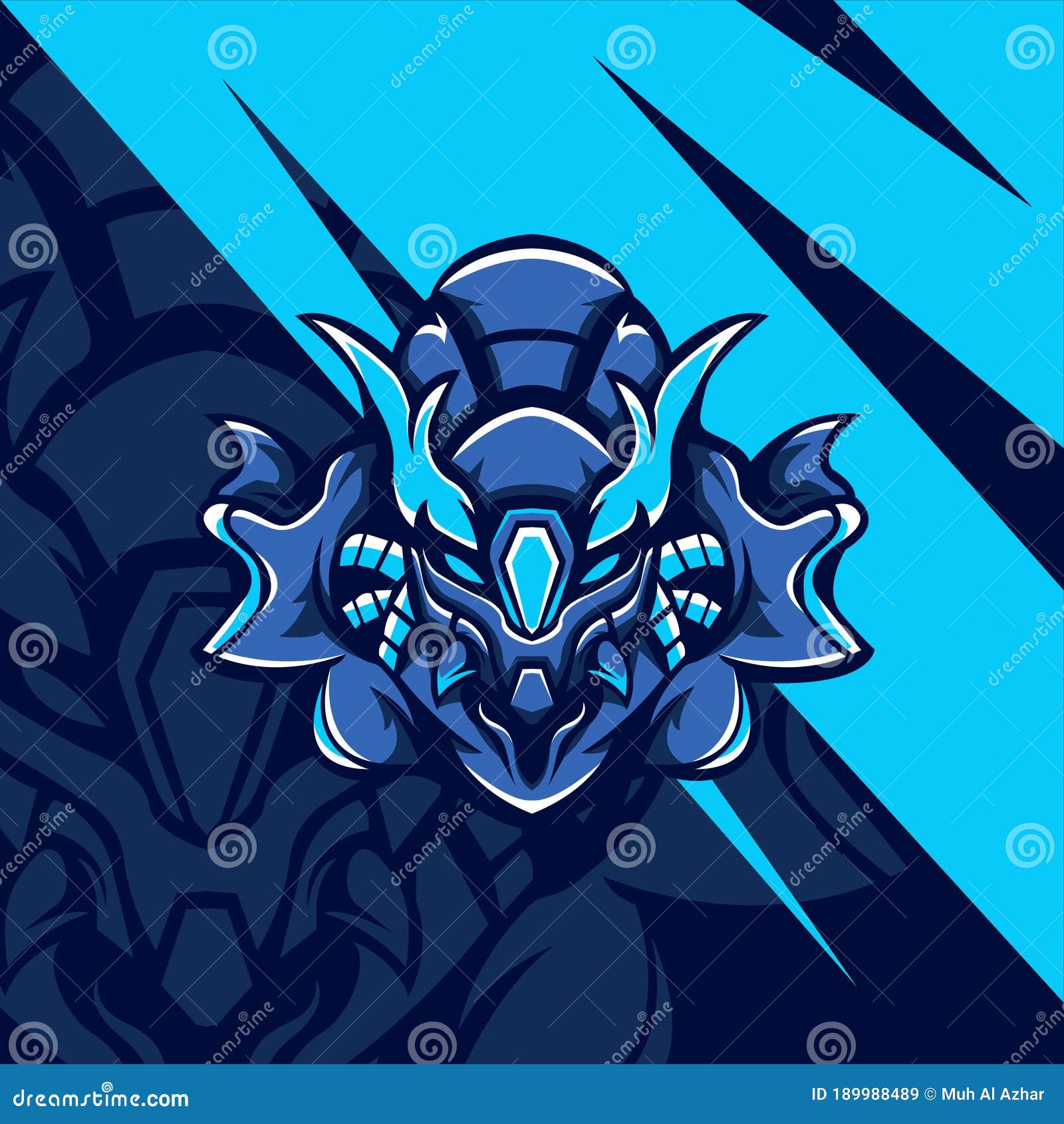 Cyborg Blue Squad stock vector. Illustration of logotype - 189988489