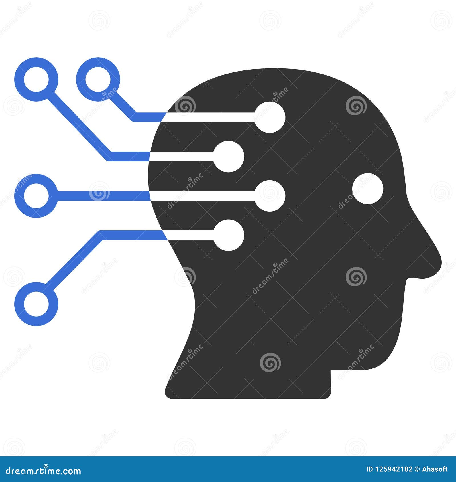 Cyborg Brain Interface Circuit Vetora Icon Ilustração do Vetor ...