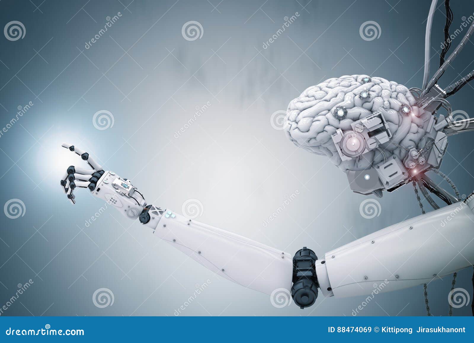 Cyborg brain working stock image. Image of automaton - 88474069