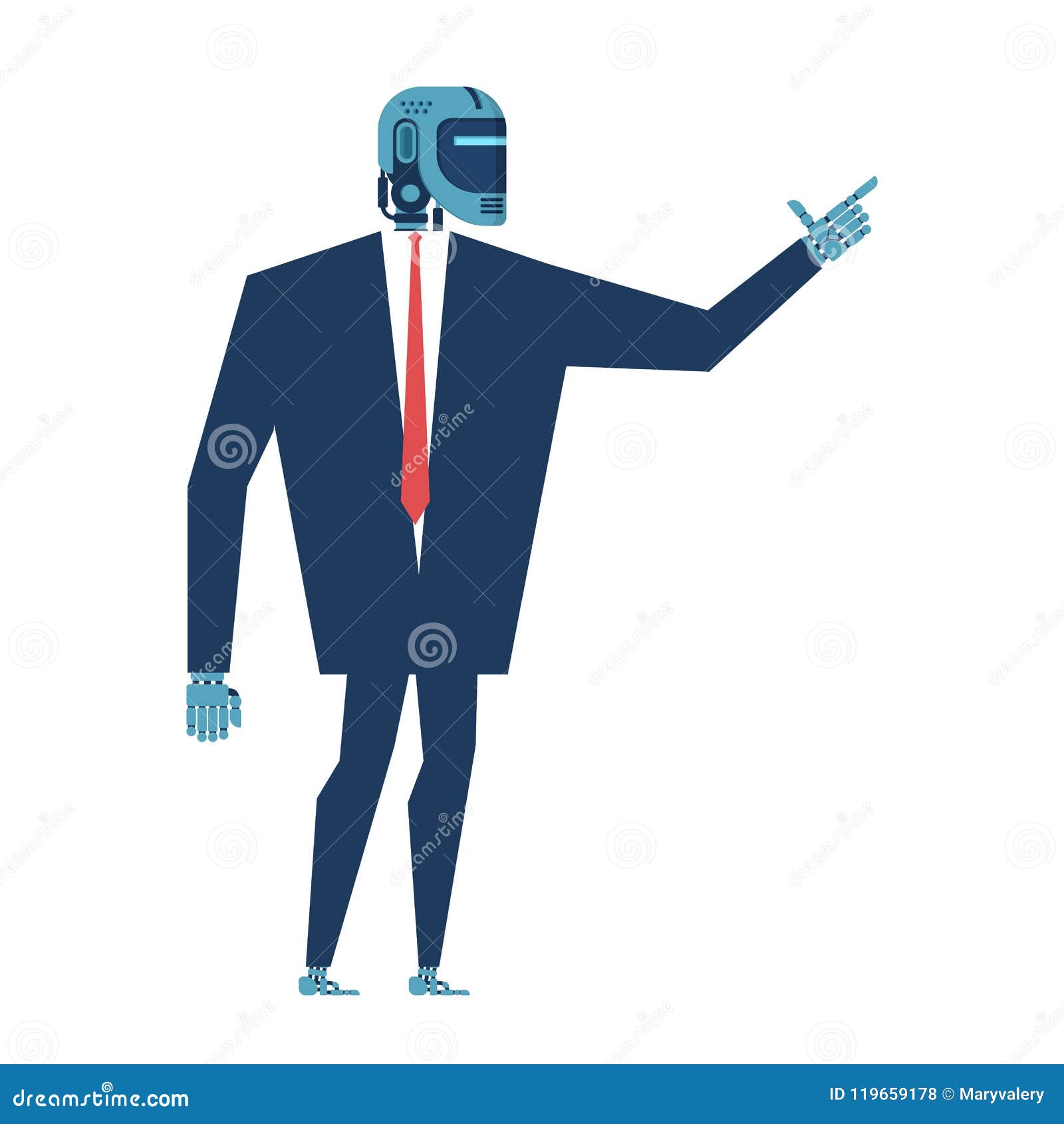 Cyborg Businessman. Office Robot Artificial Intelligence. Vector ...