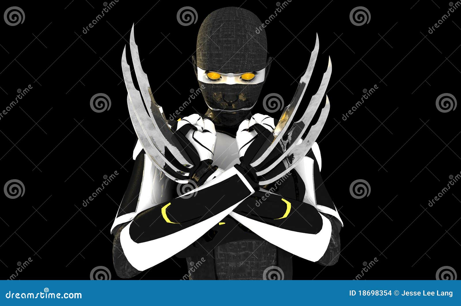 Cyborg character stock illustration. Illustration of science - 18698354