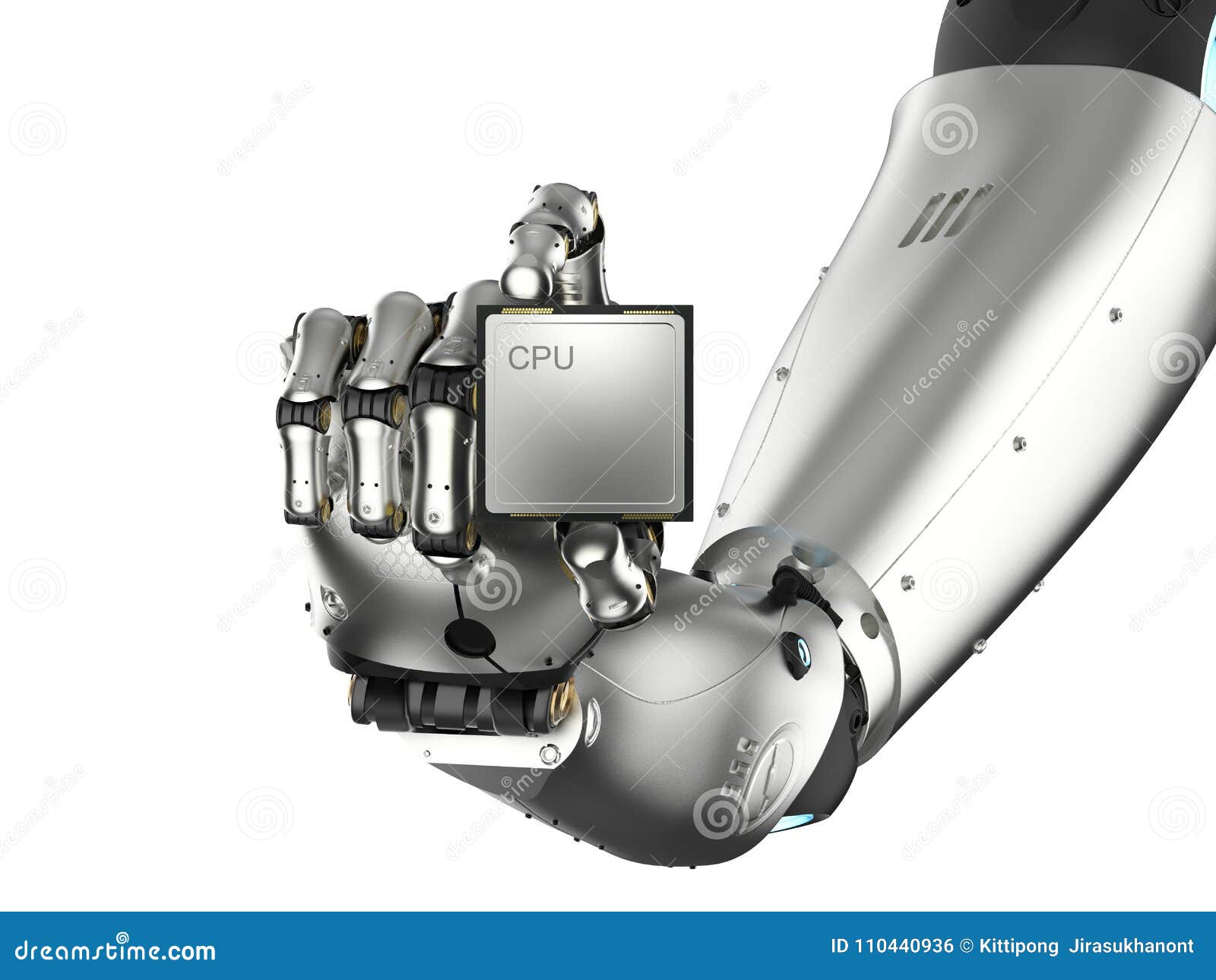 Cyborg Che Tiene Il Chip Del CPU Illustrazione di Stock - Illustrazione ...