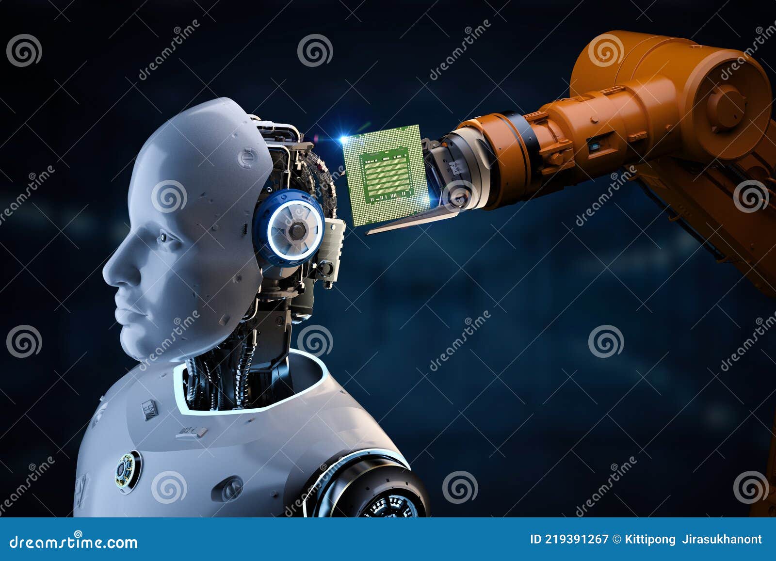 Robotic Arm With Chipset Royalty-Free Stock Photography | CartoonDealer ...