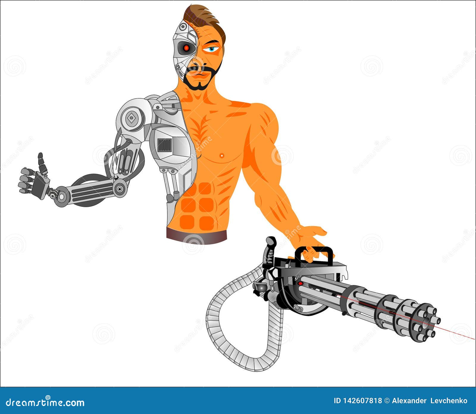Cyborg Computer of the Future Stock Illustration - Illustration of ...