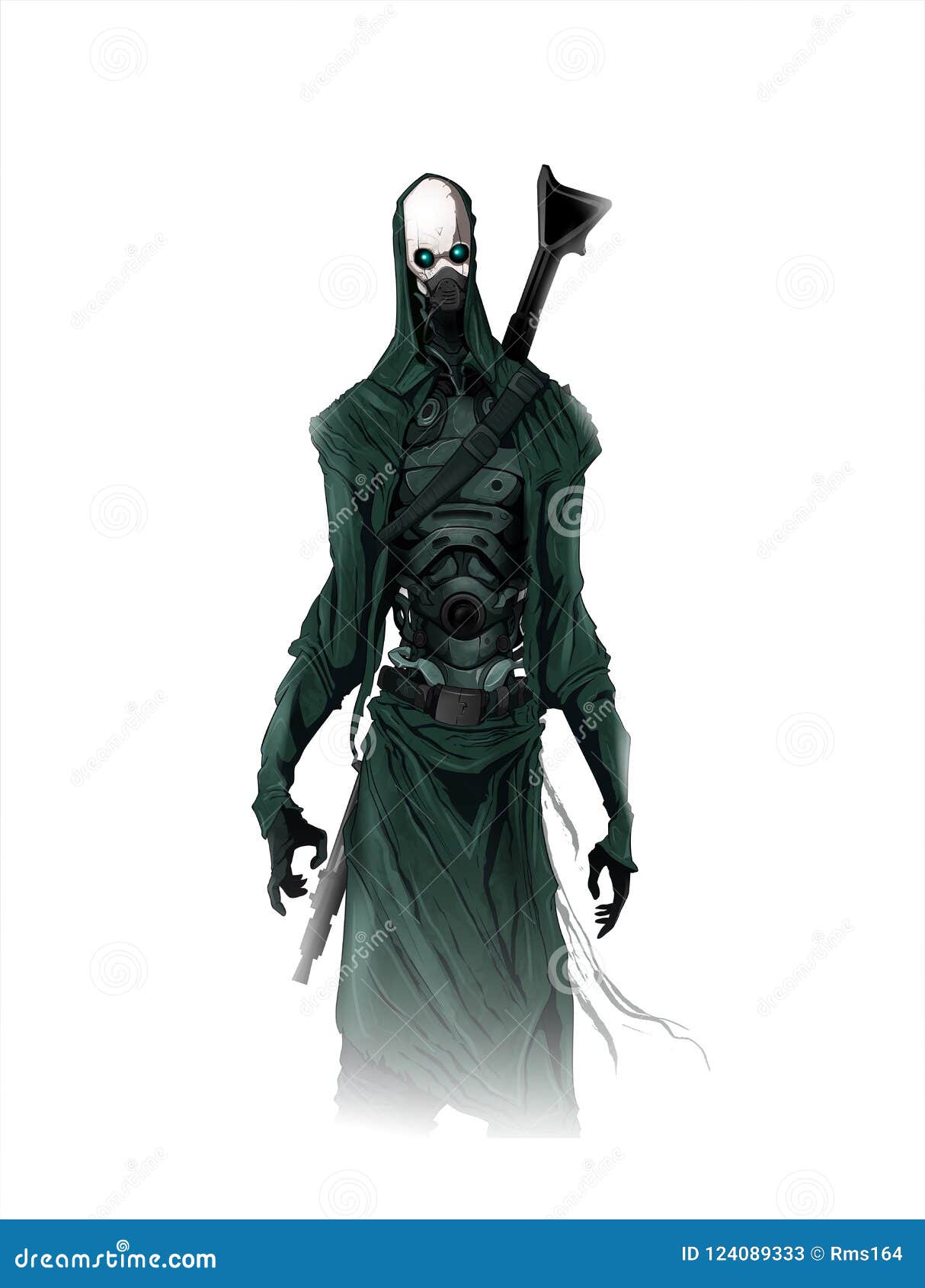 Cyborg Concept Illustration. Concept Art. Vector Cartoon Illustration ...