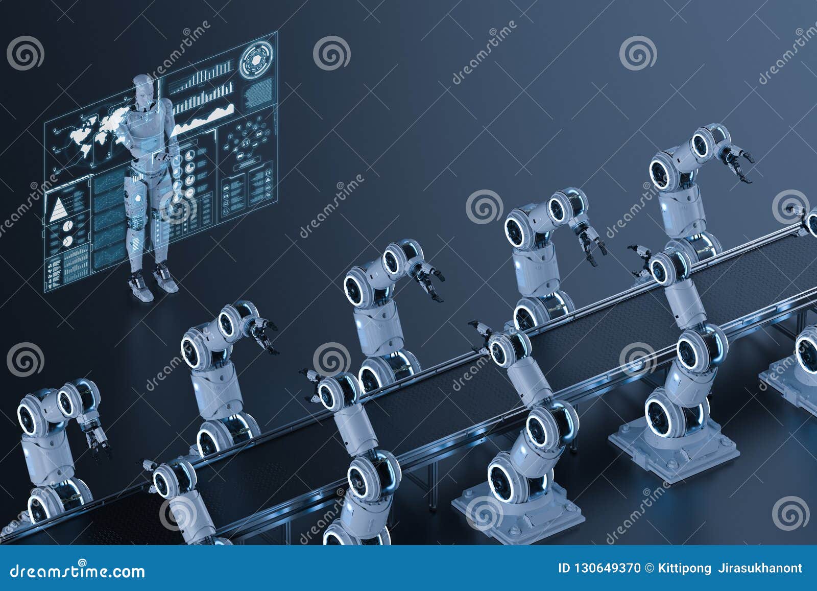 Cyborg control robot arm stock illustration. Illustration of smart ...