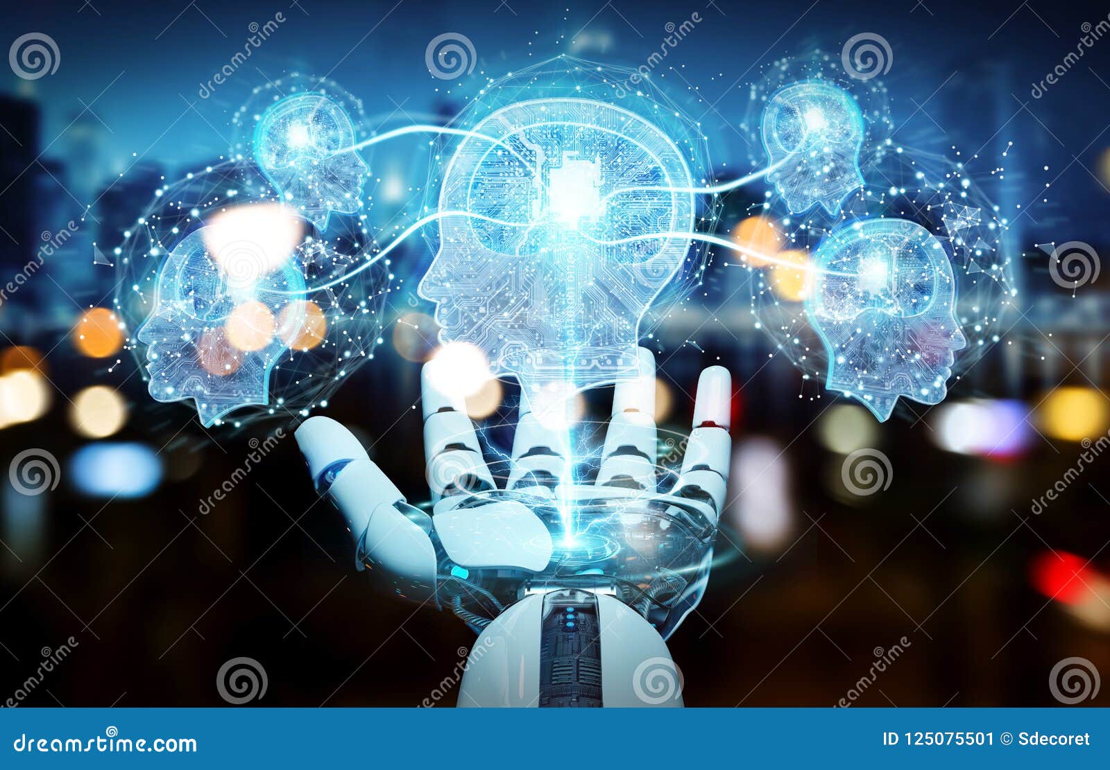 Cyborg Creating Artificial Intelligence 3D Rendering Stock Illustration ...