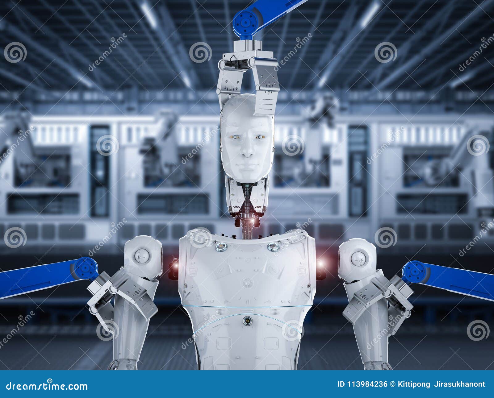 Cyborg De La Estructura Del Robot Stock de ilustración - Ilustración de ...