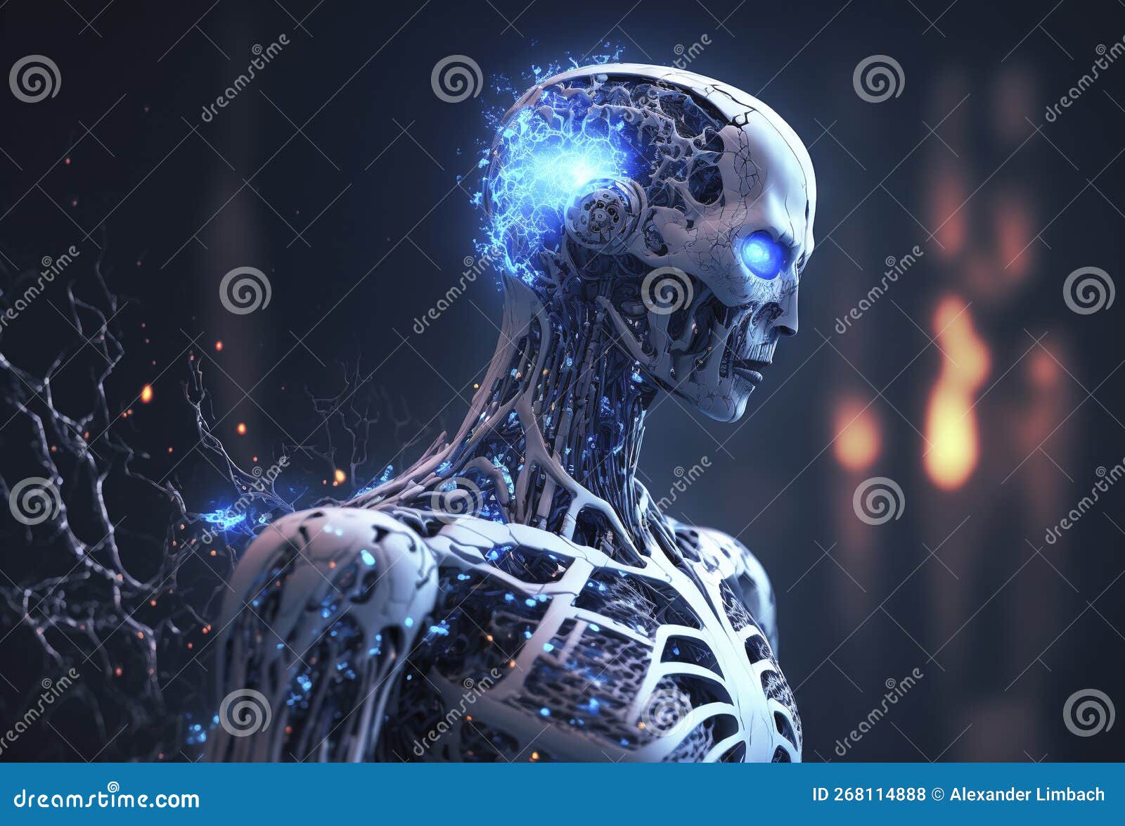 Cyborg of the Death. Generative AI Stock Illustration - Illustration of ...
