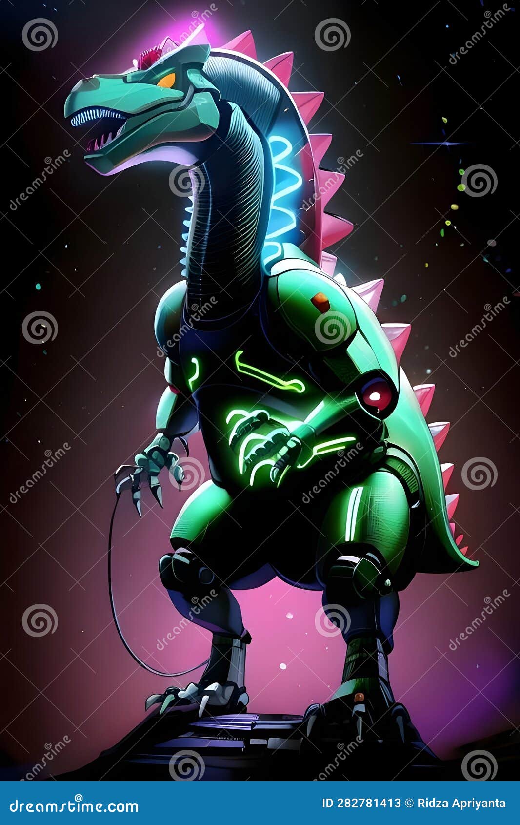 The Cyborg Dinosaur T-Rex Design AI Model is an Advanced Artificial Intelligence System ...