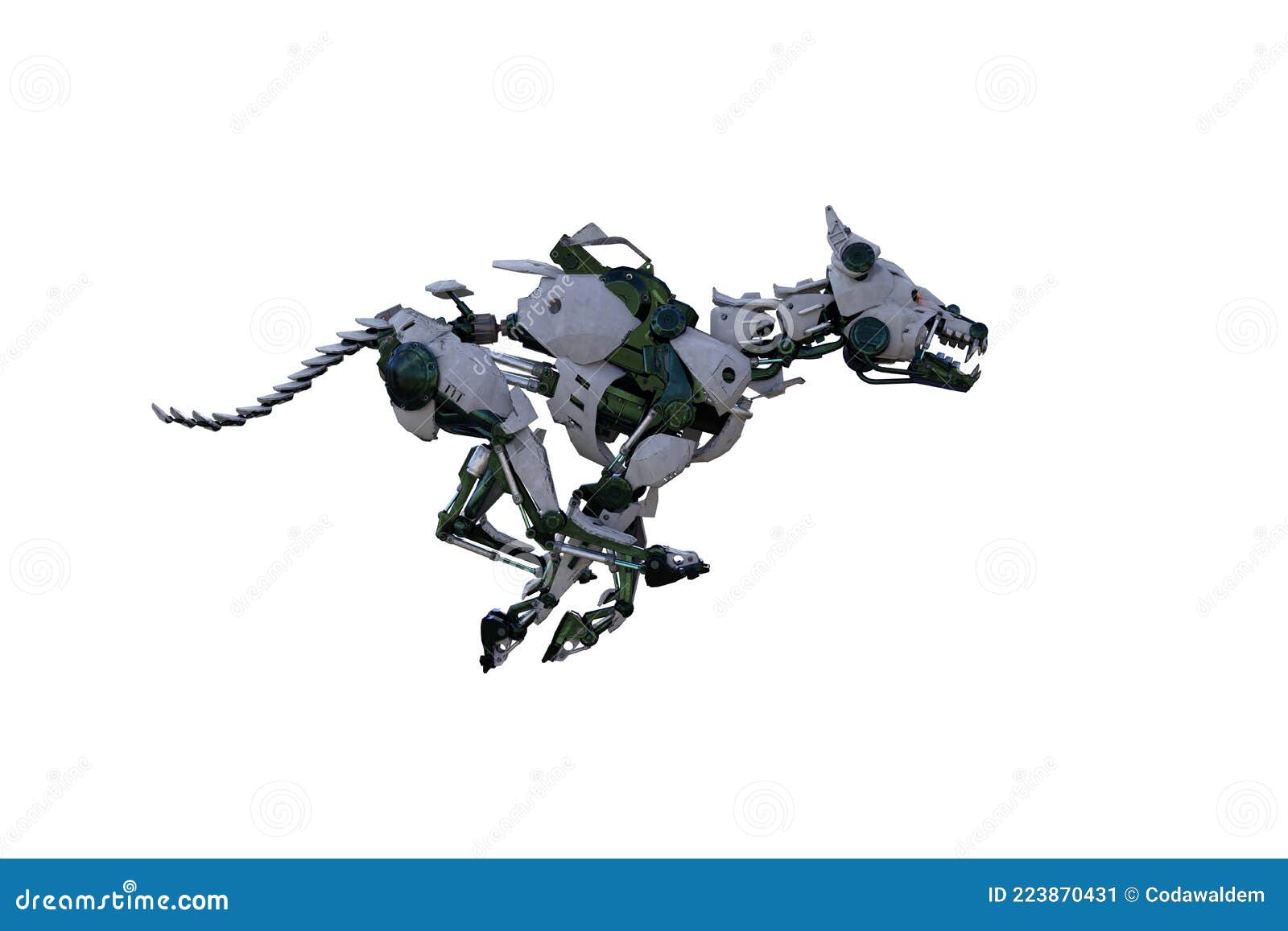 Cyborg Dog with Different Poses for Using a Collage. Stock Illustration ...