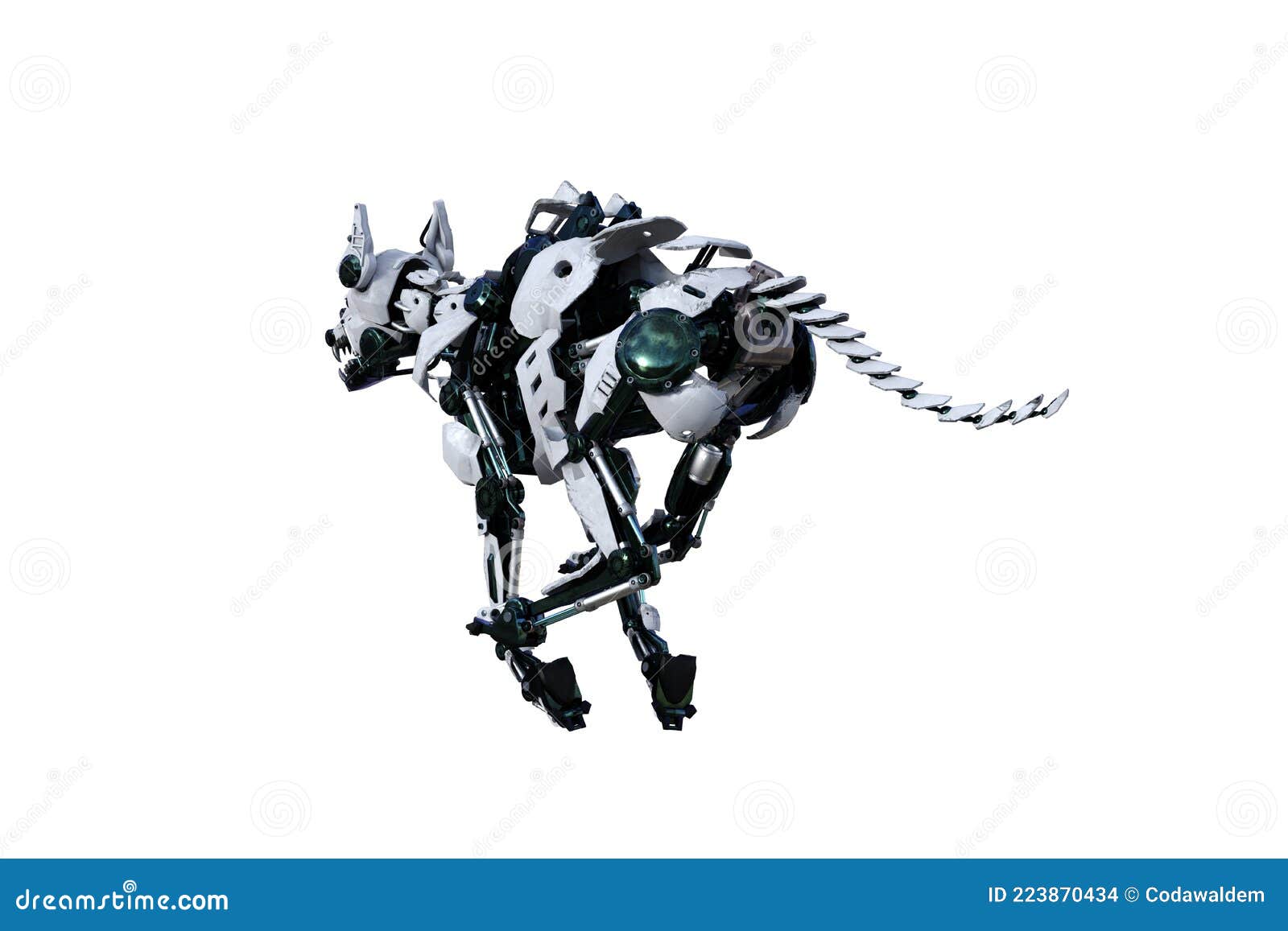 Cyborg Dog with Different Poses for Using a Collage. Stock Illustration ...