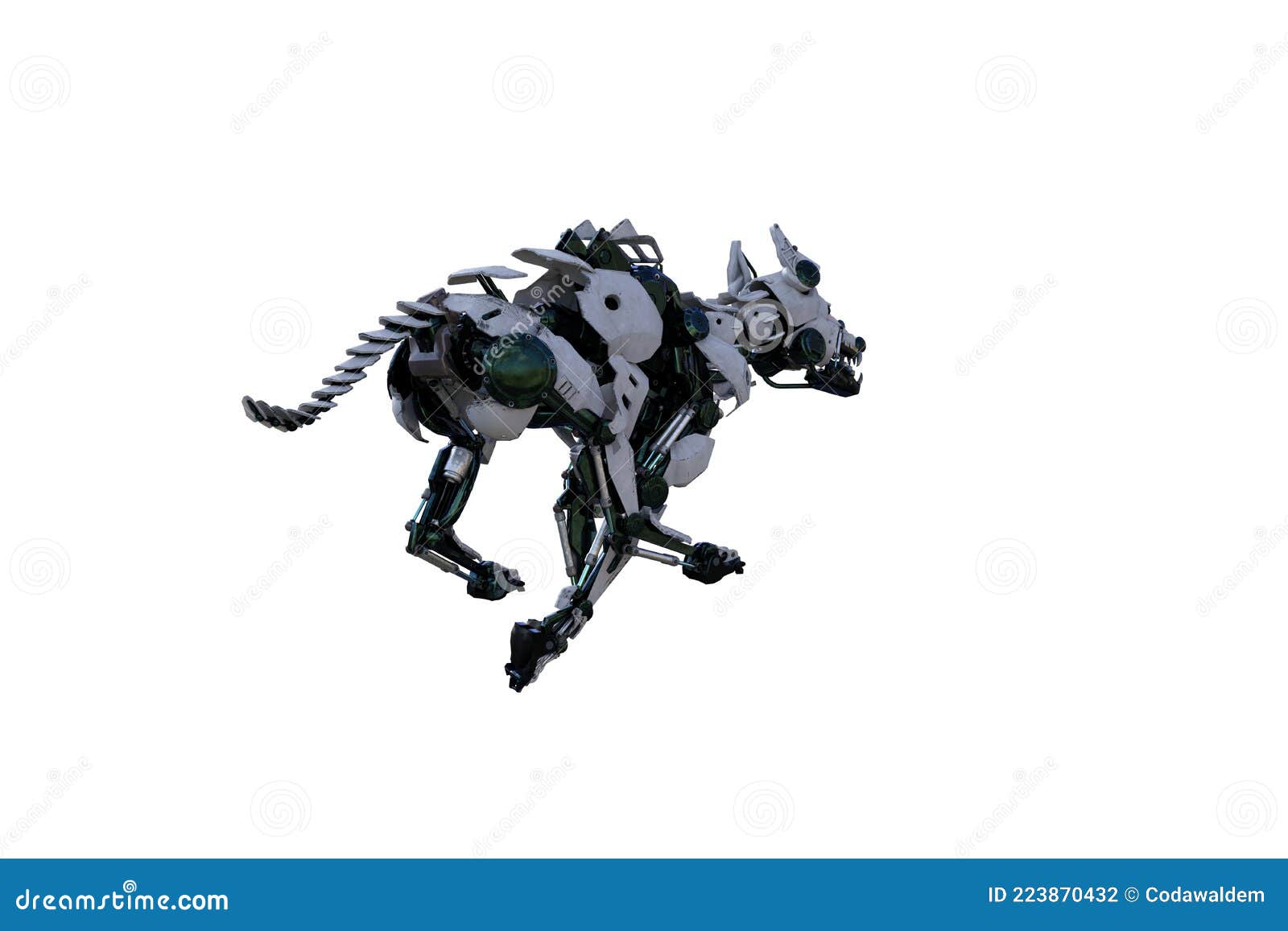 Cyborg Dog with Different Poses for Using a Collage. Stock Illustration ...