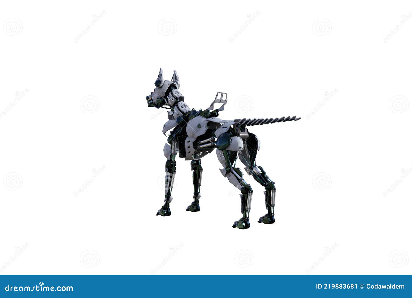 Cyborg Dog with Various Poses for Using a Collage. Stock Illustration ...