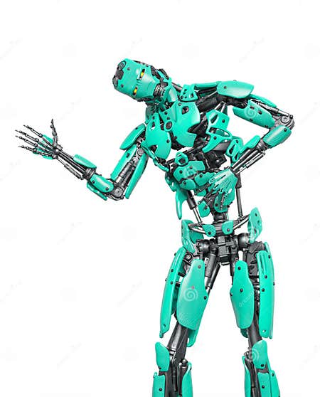 Cyborg is Doing a Robot Dance Stock Illustration - Illustration of ...