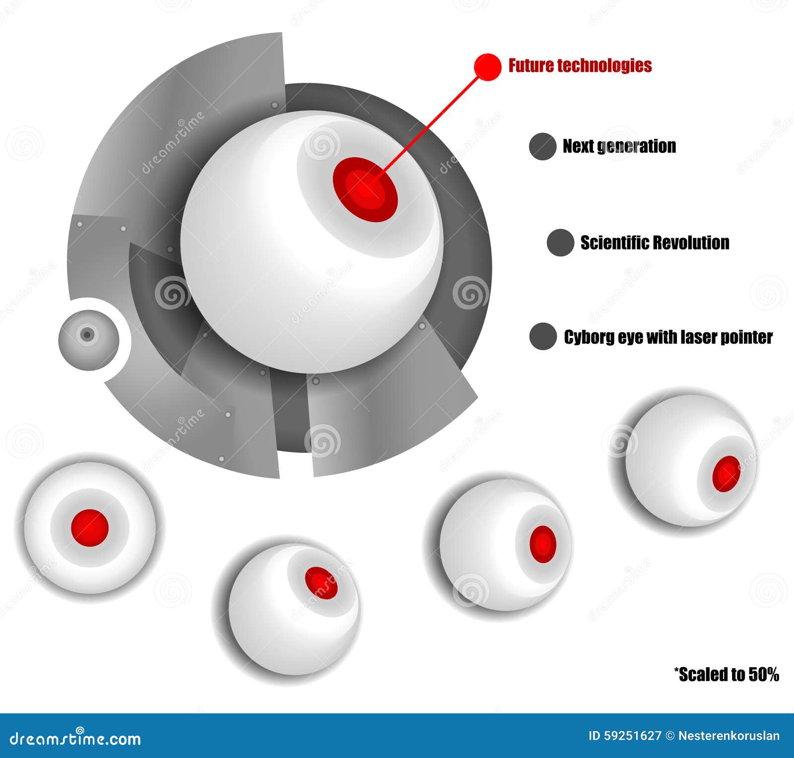 Cyborg eye stock vector. Illustration of artificial, menu - 59251627