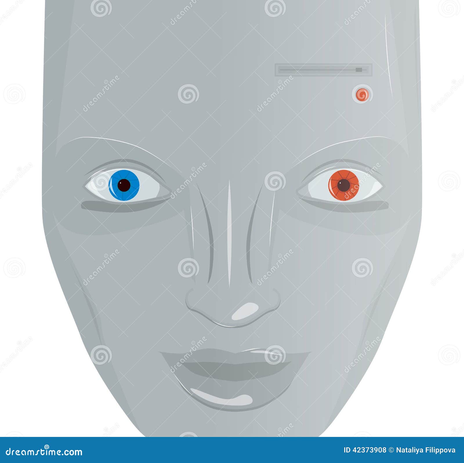 Cyborg face stock vector. Illustration of clip, cartoon - 42373908