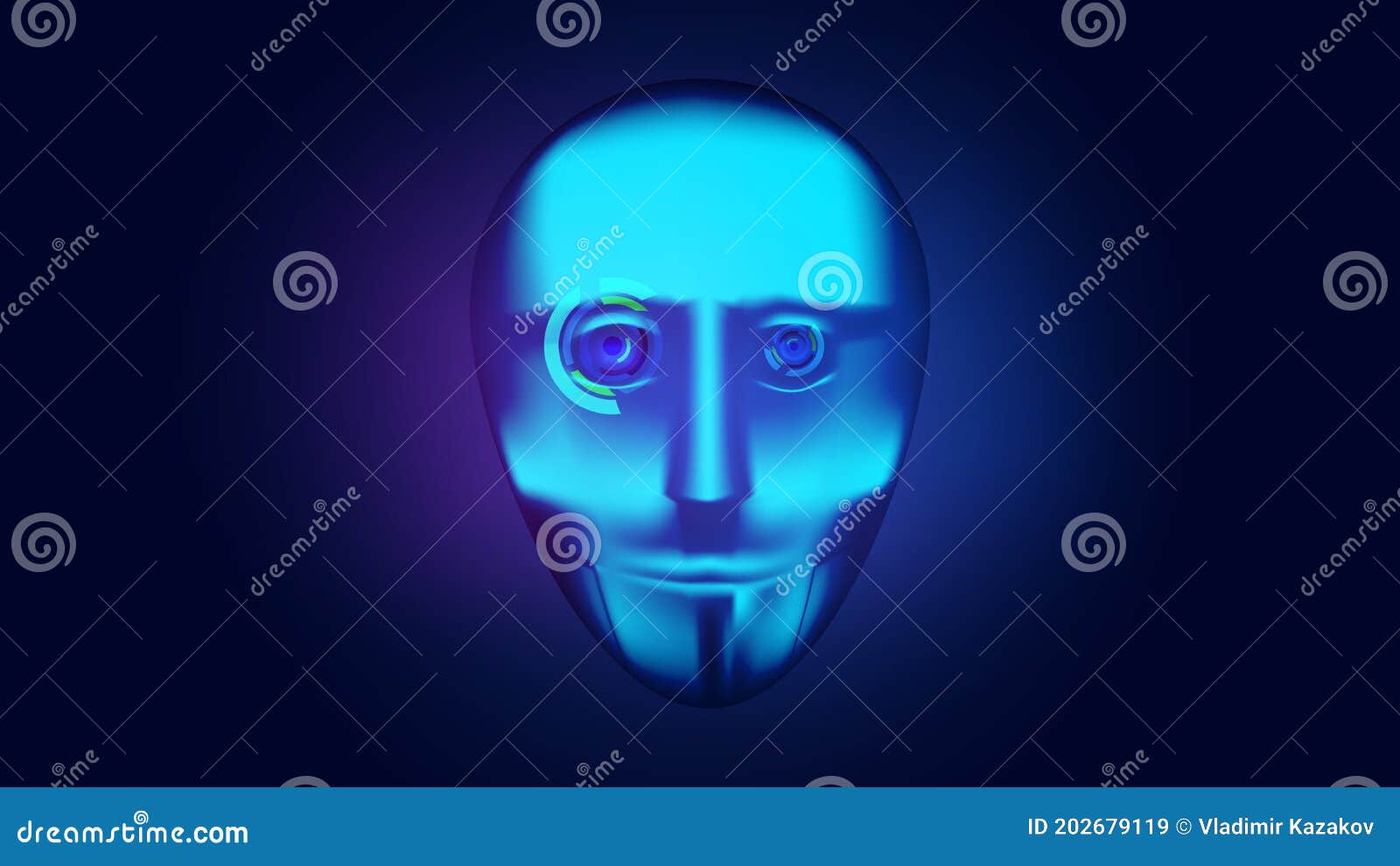 Cyborg Face with Digital Eyes. Future Technologies Stock Vector ...