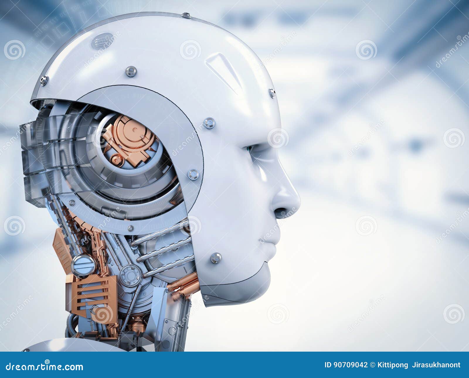 Cyborg face or robot face stock illustration. Illustration of ...