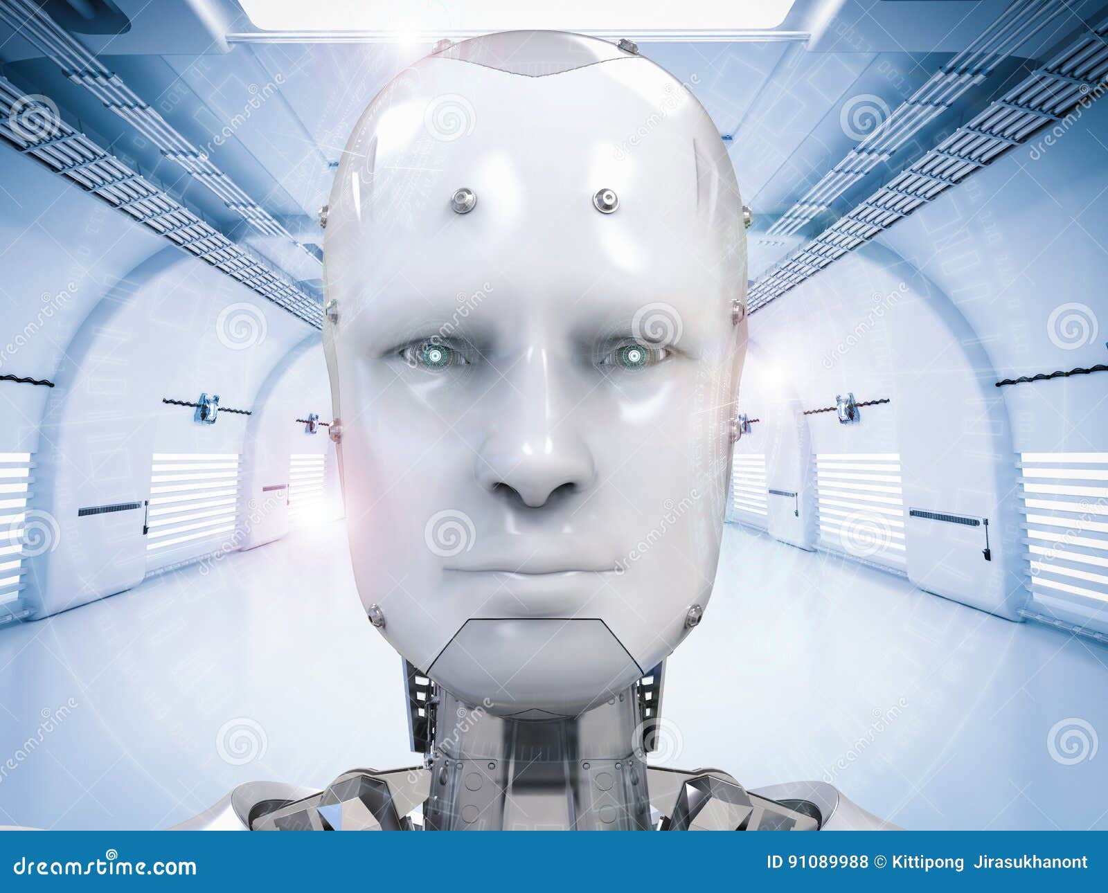 Cyborg face or robot face stock illustration. Illustration of optic ...