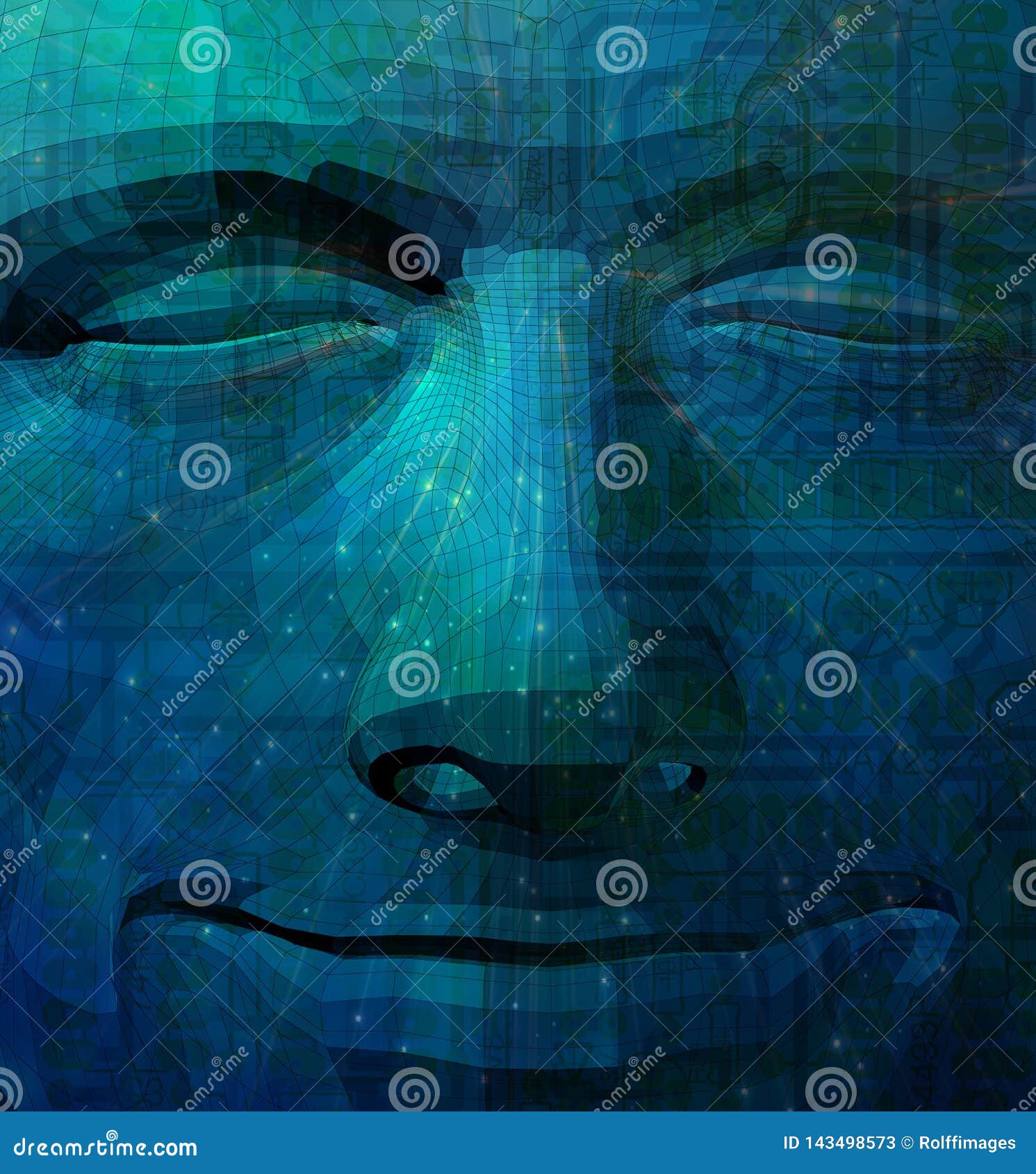 Cyborg Face stock illustration. Illustration of chip - 143498573